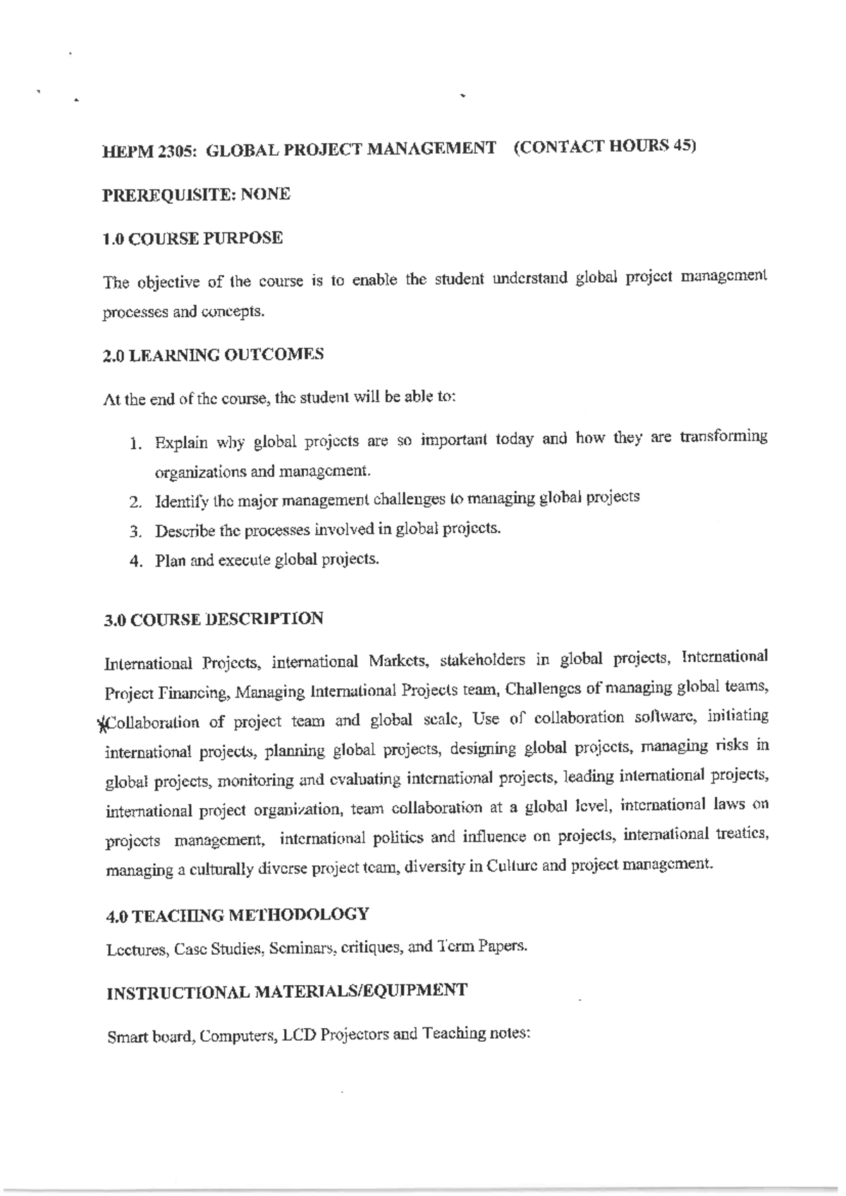 Global Project Management - HEPM 2305: GLOBAL PROJECT MANAGEMENT ...