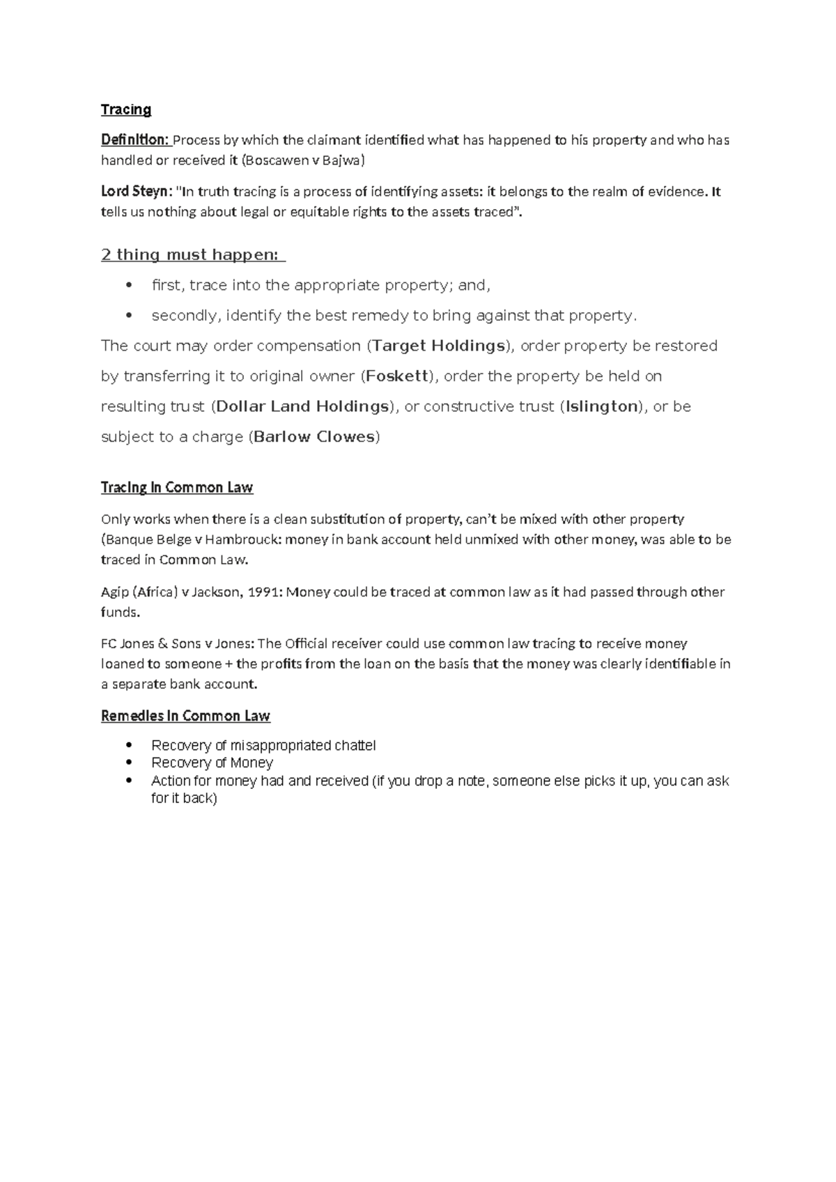 Tracing - Tracing Definition: Process by which the claimant identified ...