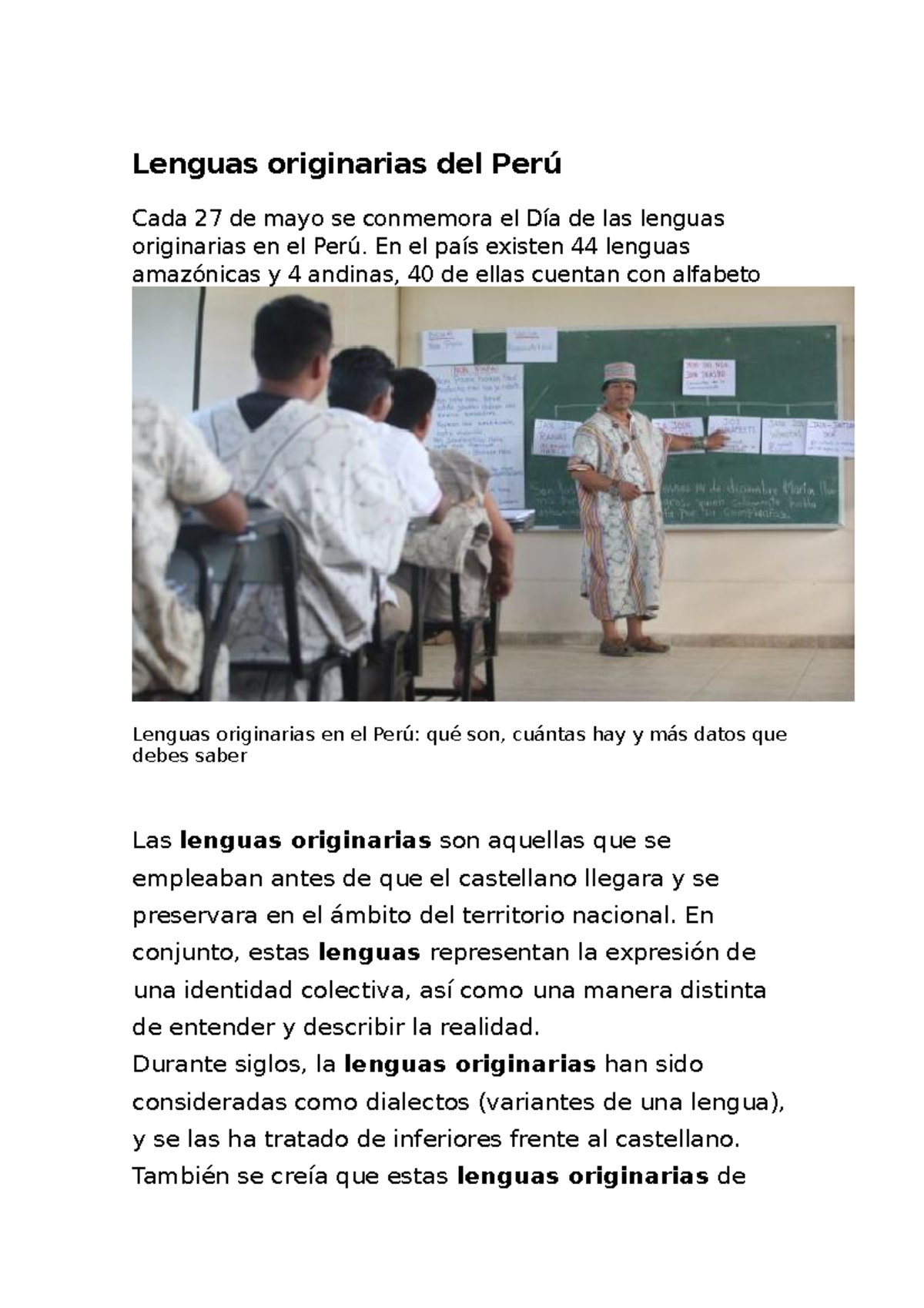 Lenguas originarias del Perú - En el país existen 44 lenguas amazónicas ...