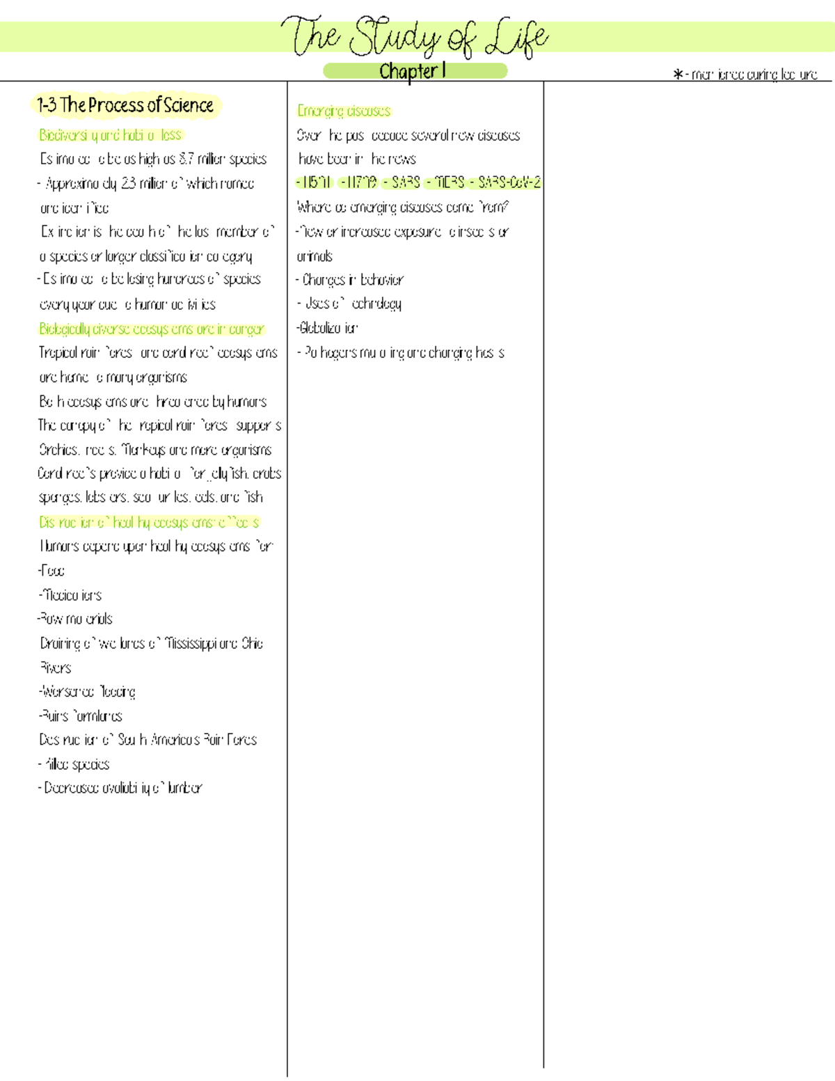 Biol-110 Principles Of Biology 1 - The Study of Life Chapter l ...