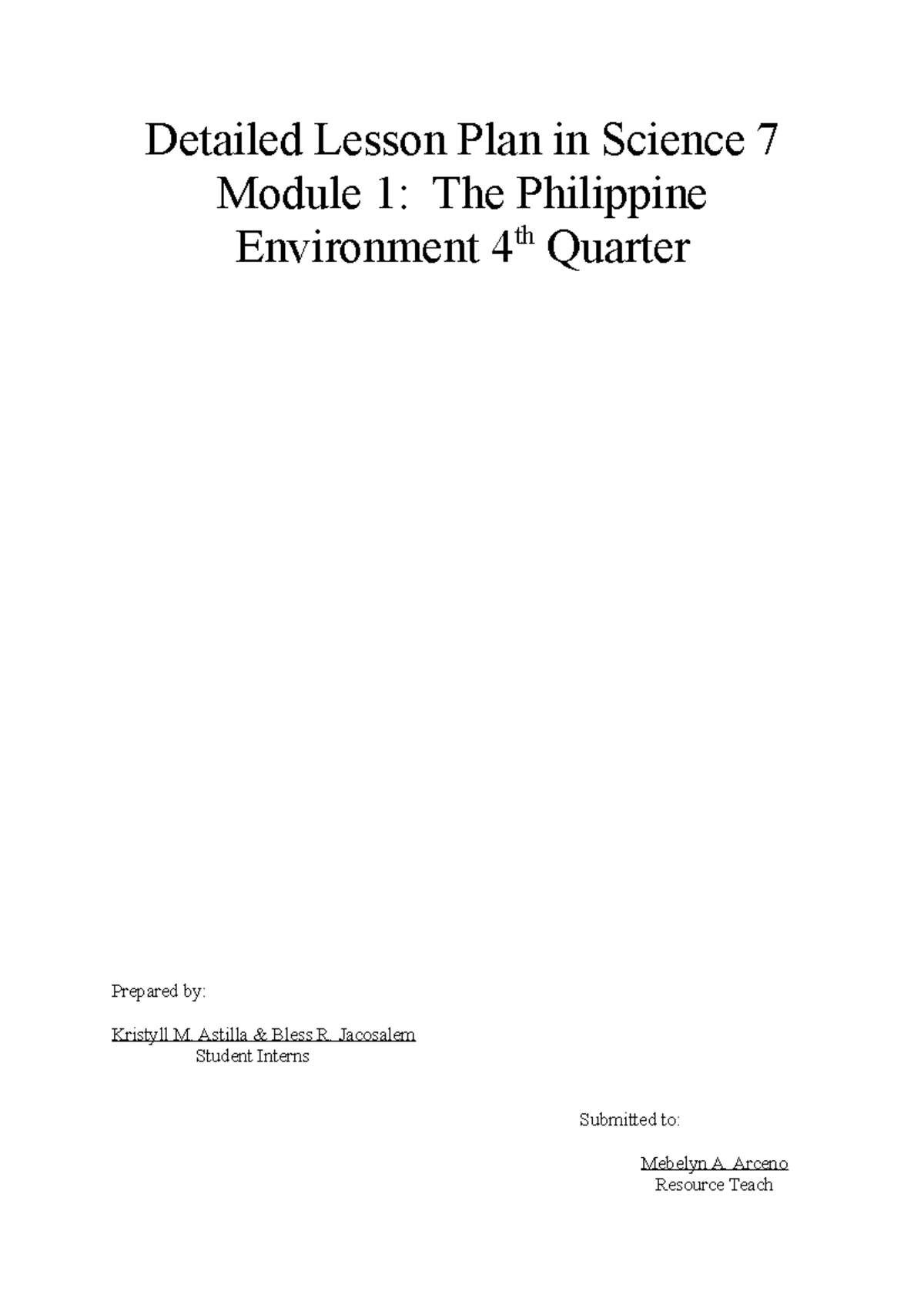 DLP-in-Electricity - Detailed Lesson Plan in Science 7 Module 1: The ...