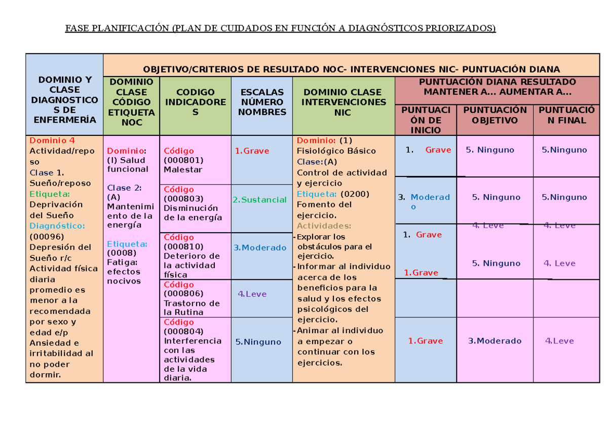 Estructura DE NOC Y NIC - Caso en los libros hecho Pae - FASE ...