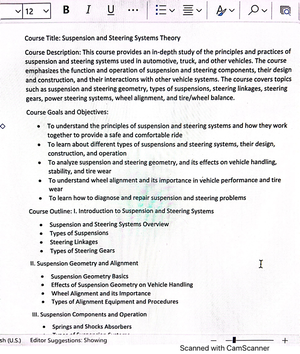 SST notes - I. Introduction to Suspension Systems Suspension system ...