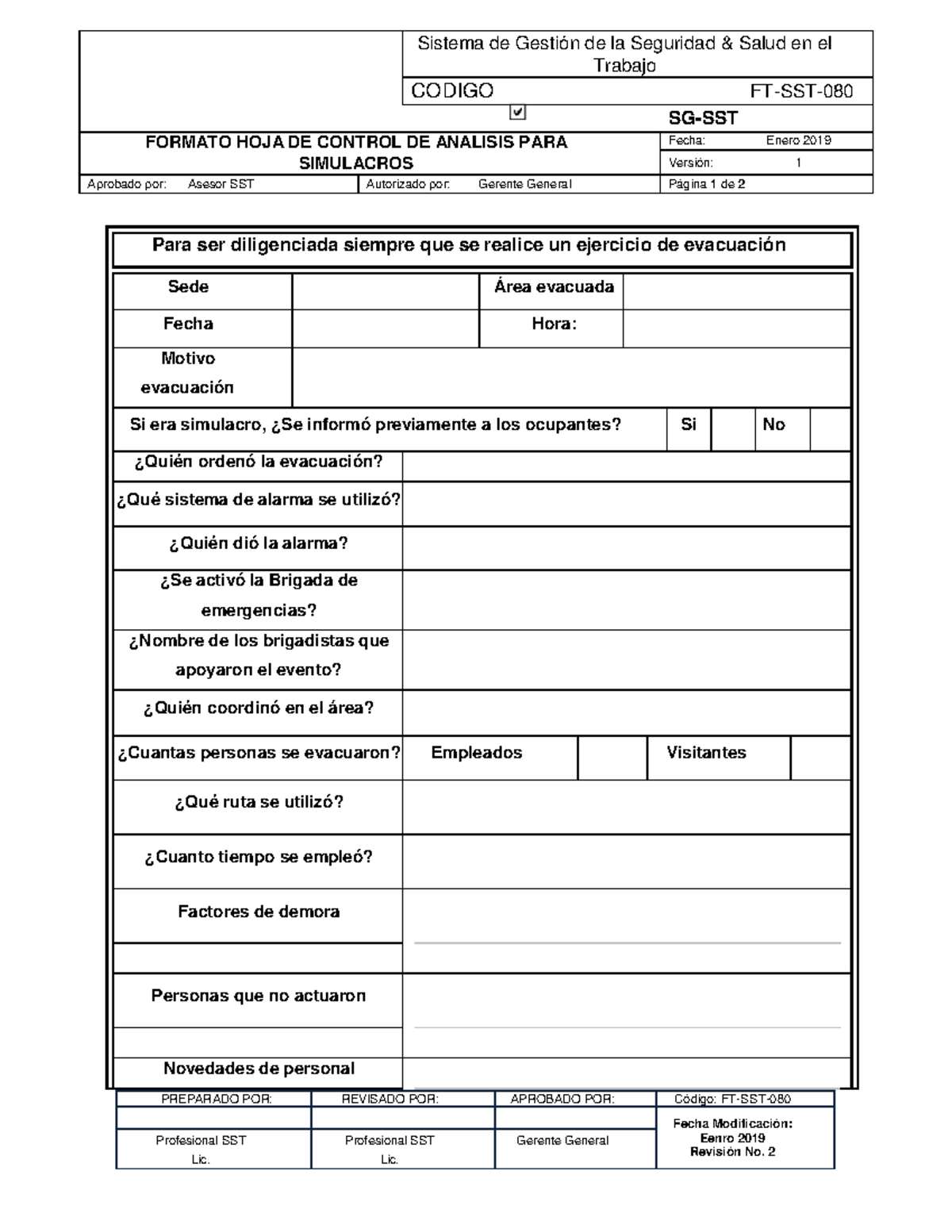 8 Sgsst-FT 030 Formato hoja de control y análisis para simulacros ...