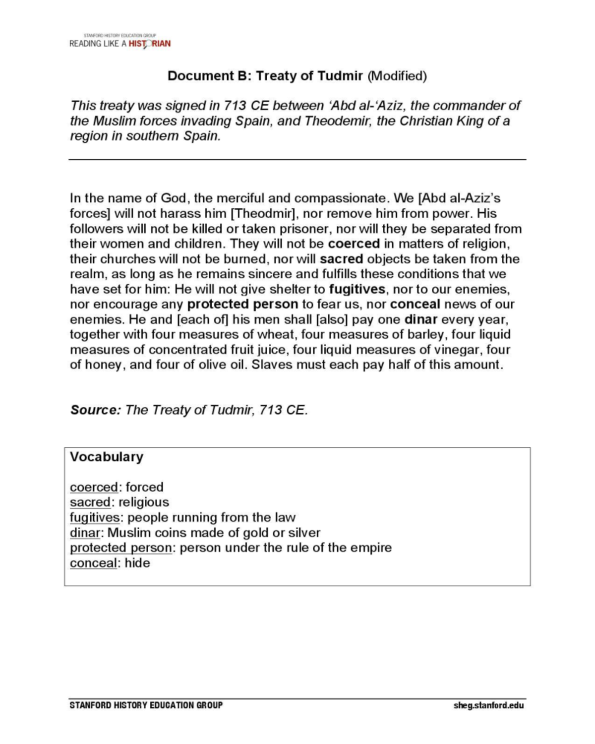 SHEG Islam Expansion B - asdgfbmj - STANFORD HISTORY EDUCATION GROUP ...