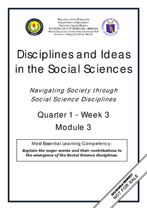 DISS Q1 Mod4 Emergence-of-Social-Science-Diciplines - Disc ipline a nd ...