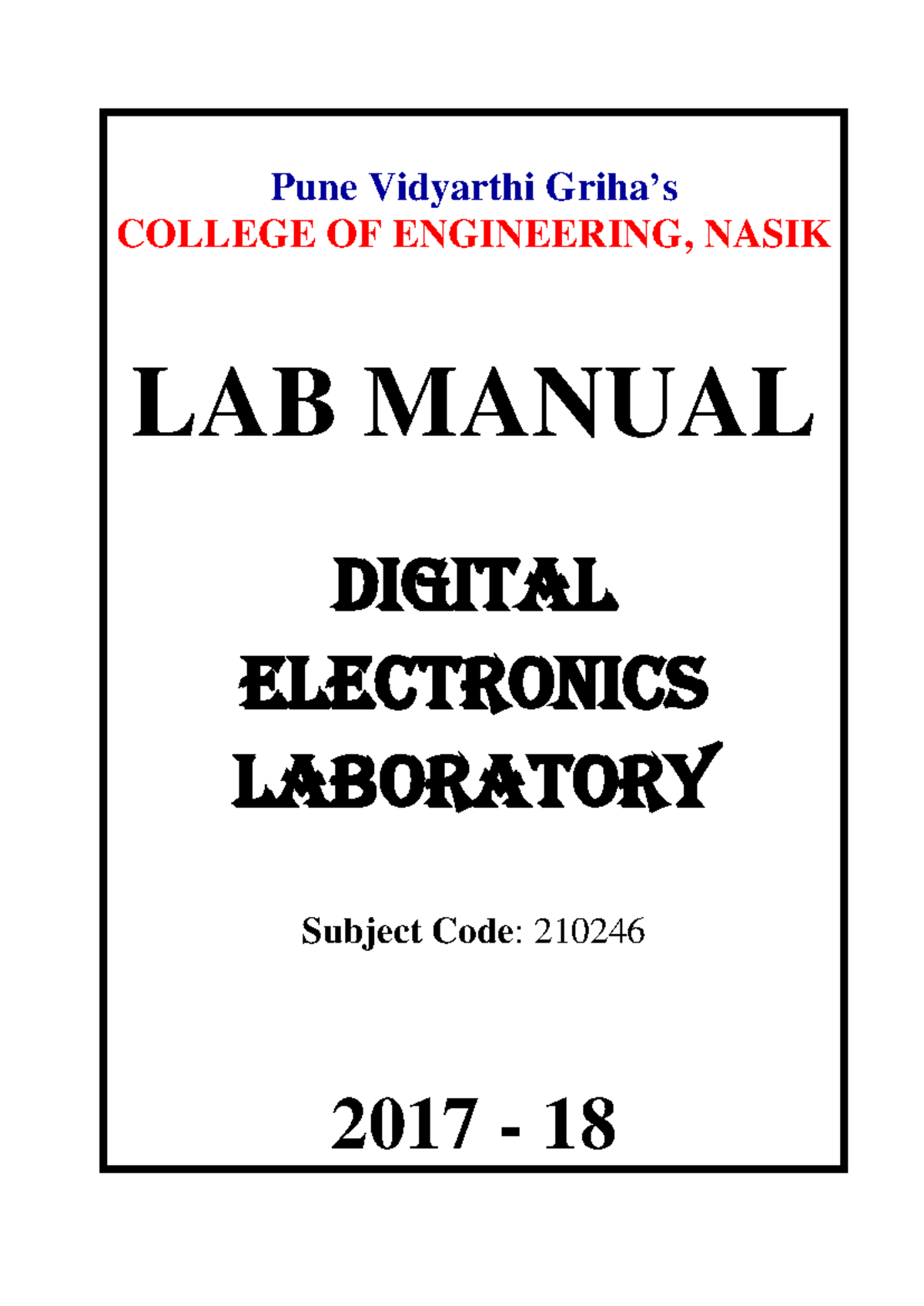 Final del lab manual 2017 - Pune Vidyarthi Griha’s COLLEGE OF ...