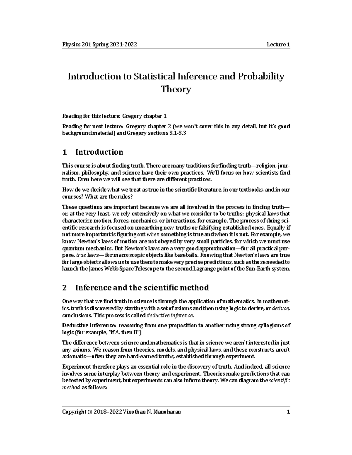 2022-01-24 - Lecture 1 - Notes - Introduction to Statistical Inference ...