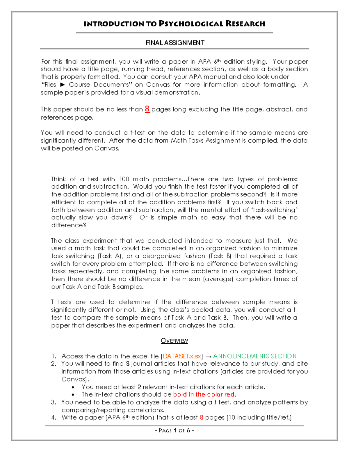 Final Assignment- Instructions - FFIINNA A LL A A SSSSIIG G NNMMEENNTT ...