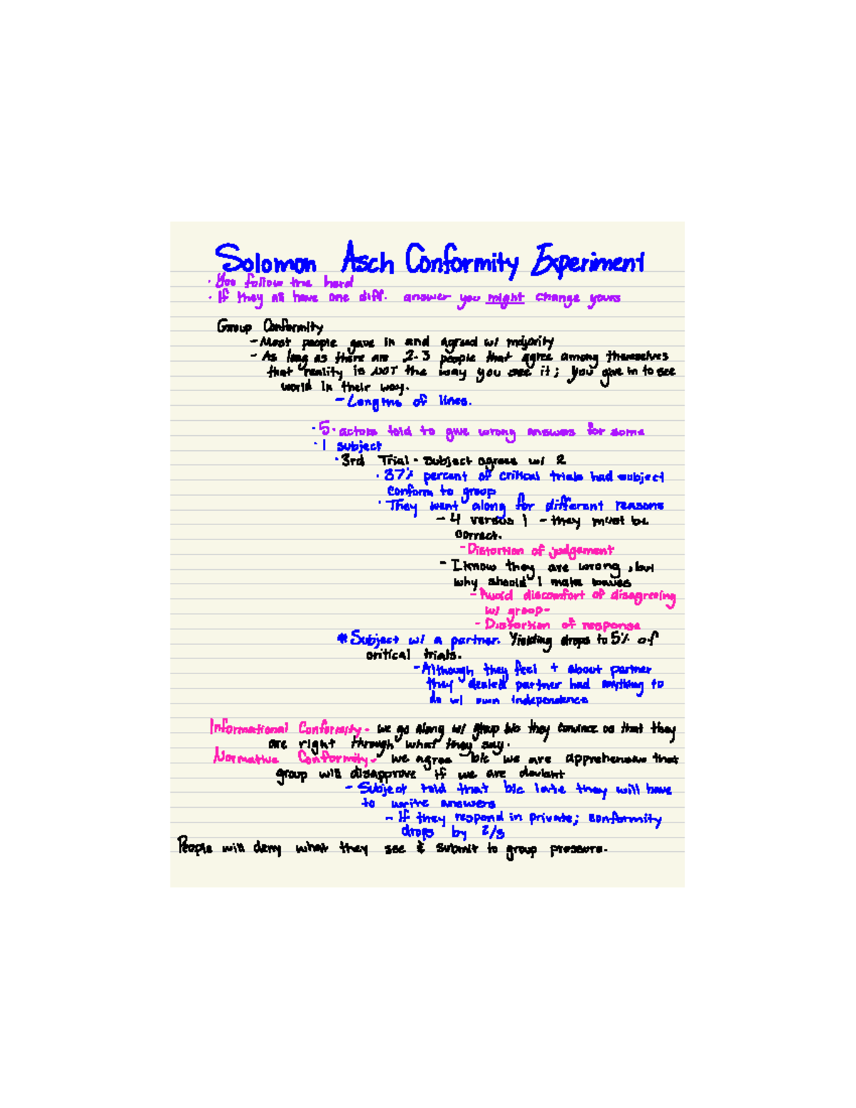 Soloman Asch Conformity Experiment - Solomon Asch Conformity Experiment ...