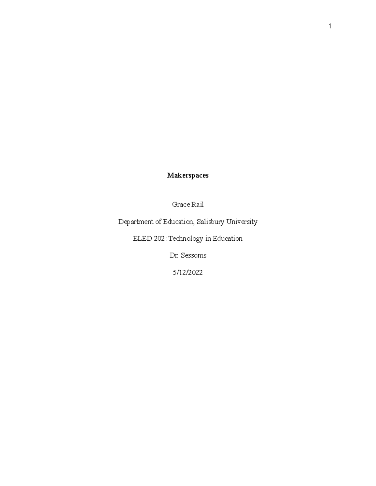 Makerspace - paper on how to use maker spaces at the elementary level ...