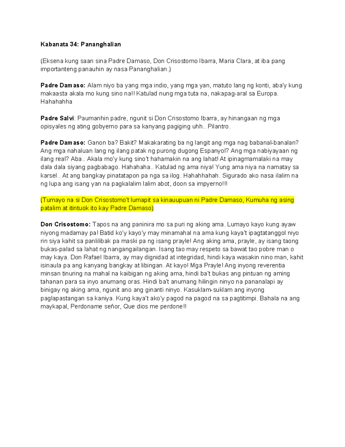 Kabanata 34 Noli - Kabanata 34: Pananghalian (Eksena kung saan sina ...