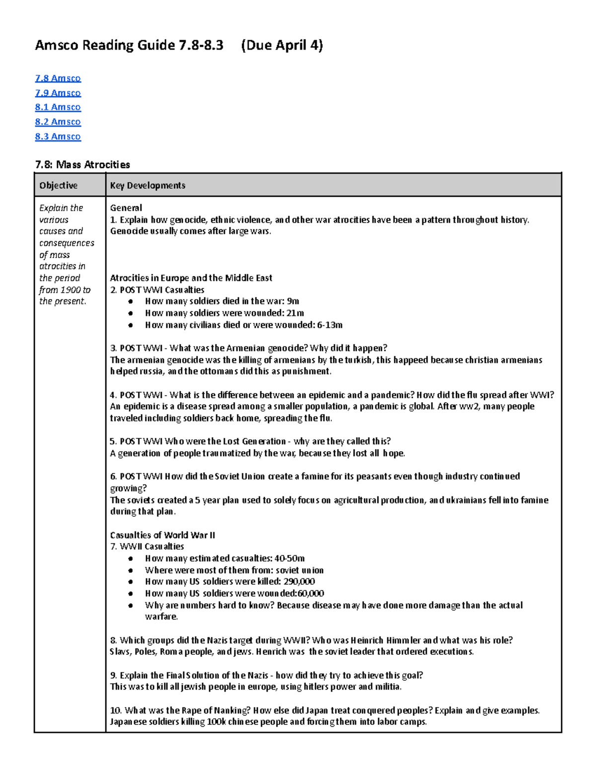 7.8-8.3 Amsco Reading - Unit 7.8 to 8.3 masco - Amsco Reading Guide 7.8 ...