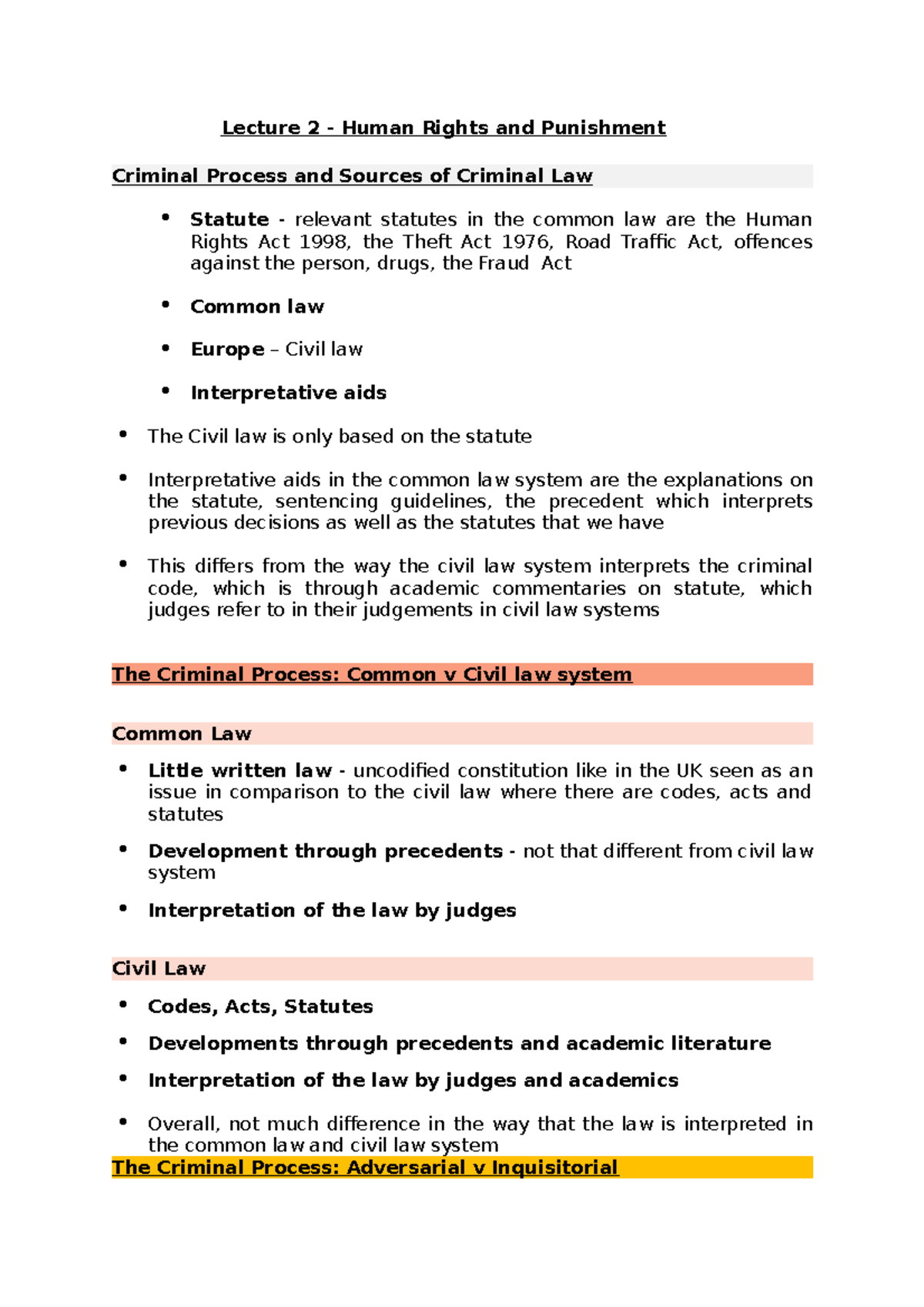 Lecture 2 - Human Rights and Punishment - Lecture 2 - Human Rights and ...