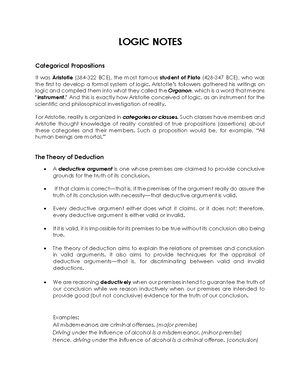 Analyzing Arguments in Logic - Intro to Philo and Logic - UC - Studocu