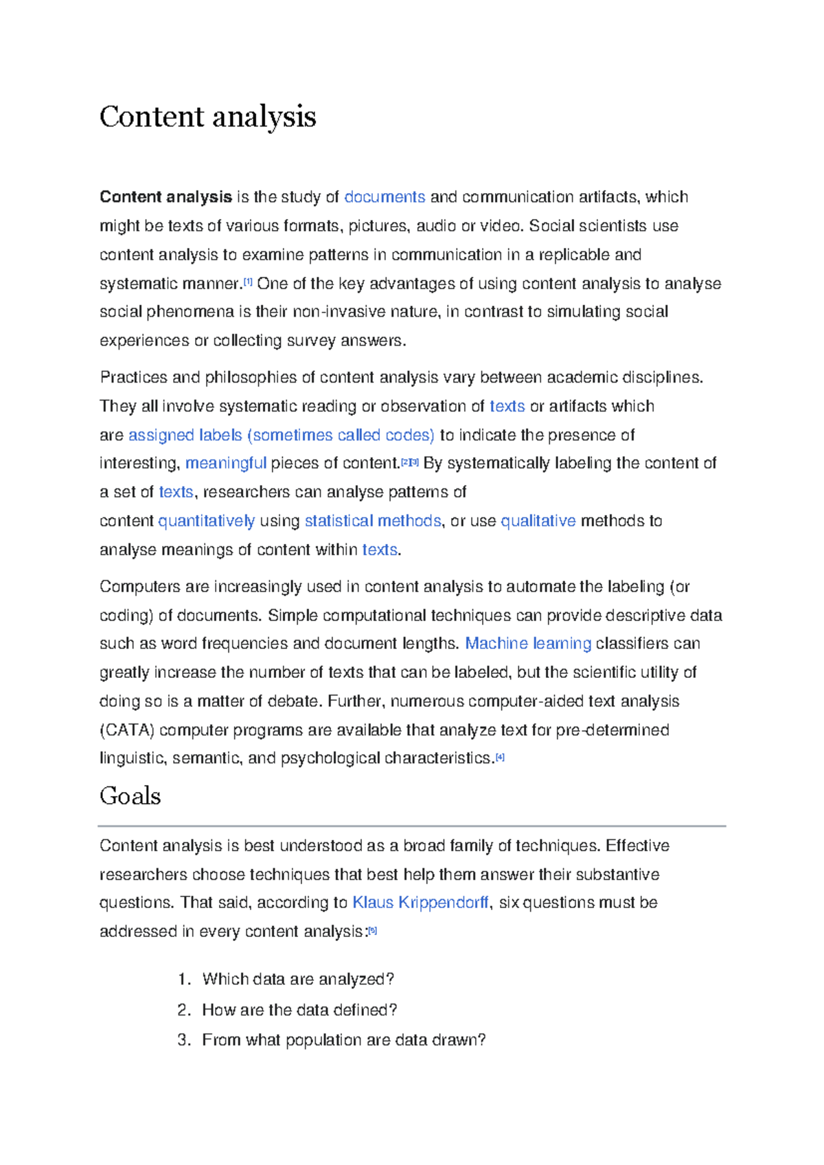 Content Analysis Academics Content Analysis Content Analysis Is The 1086