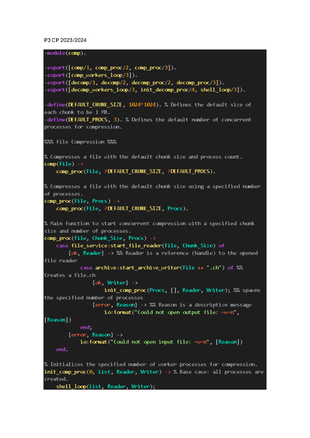 P3 CP 2023-2024 - P 3 CP 2023/ module(comp). export([comp/ 1 , comp ...
