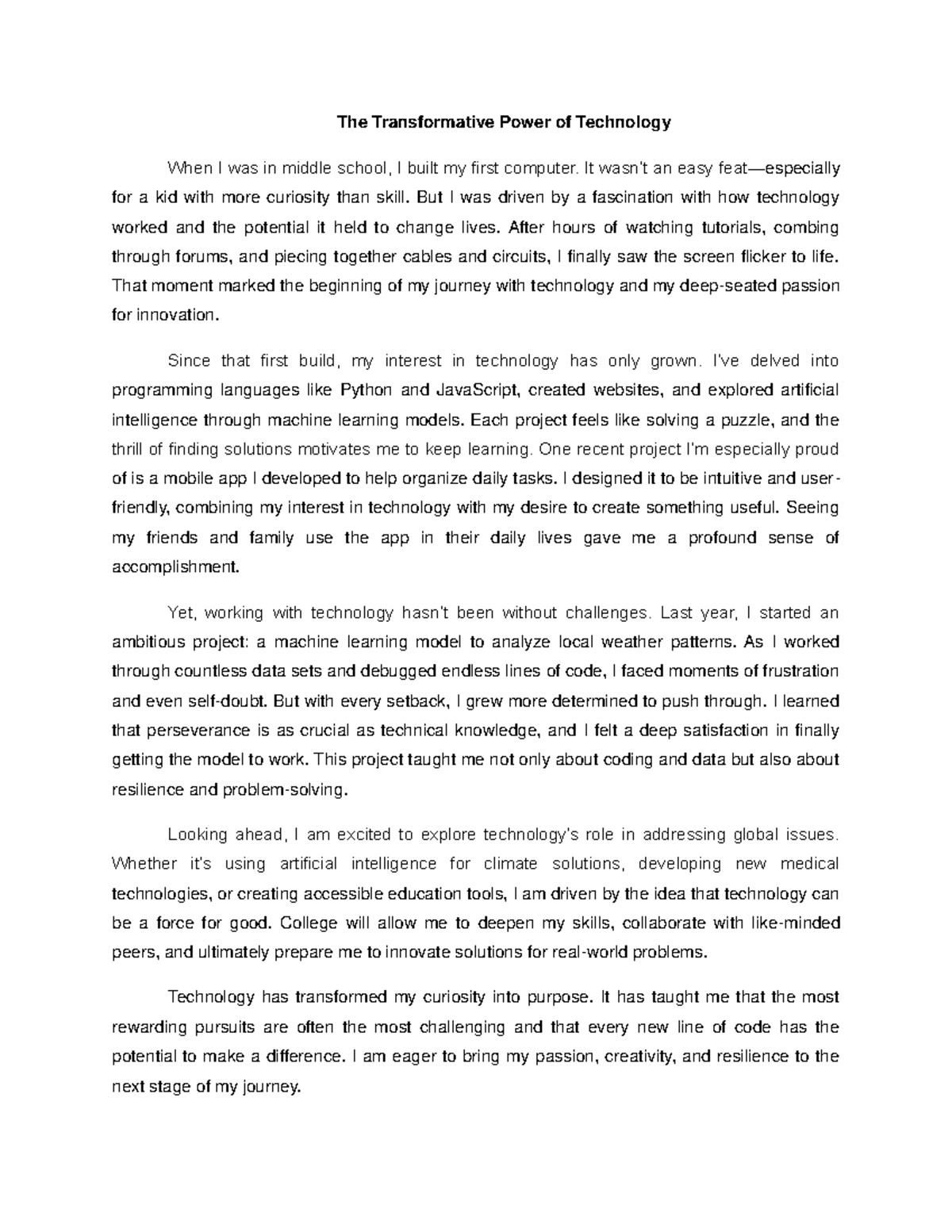 The Transformative Power of Technology - It wasn’t an easy feat ...