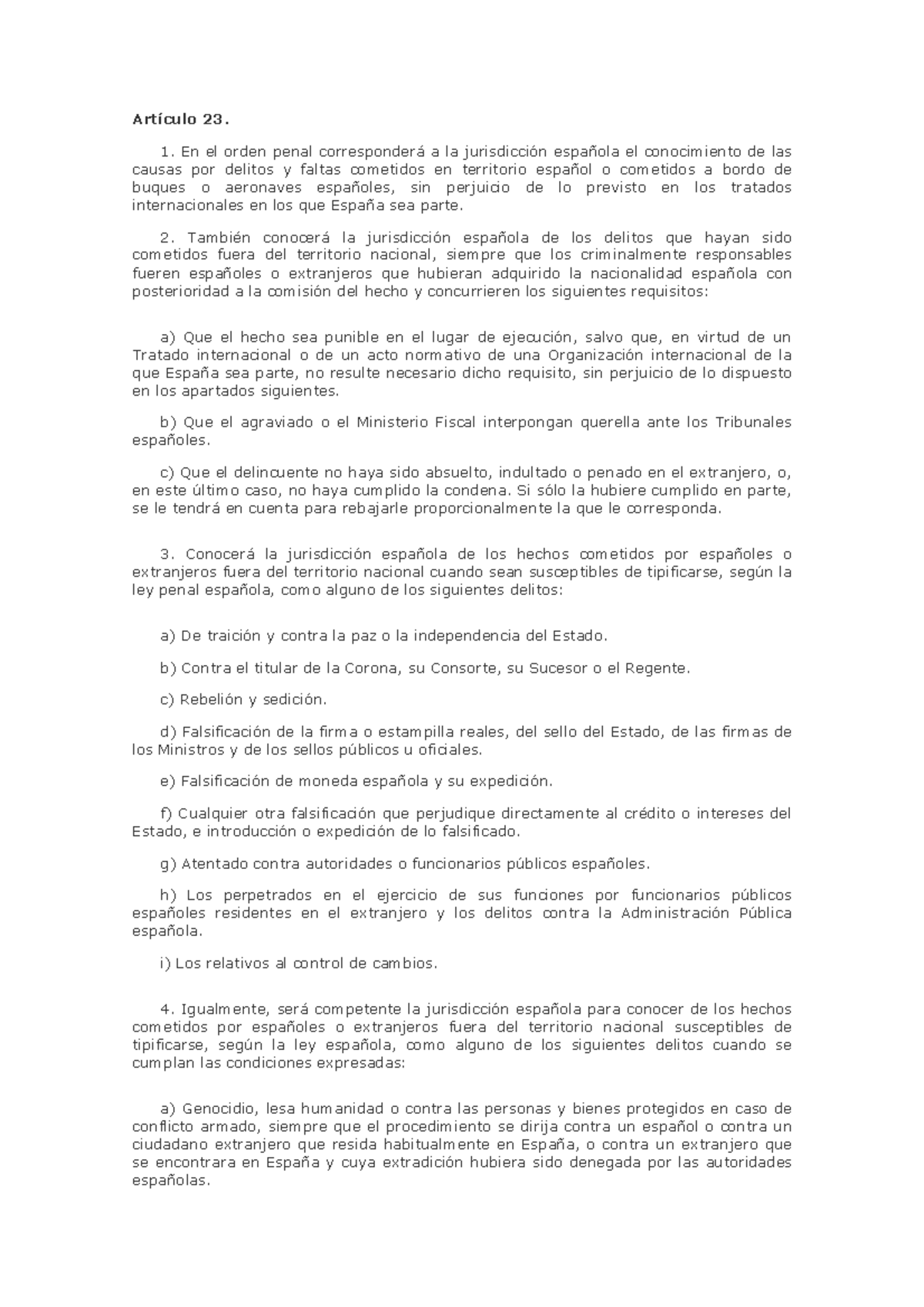 Principio DE Justicia Universal Articulo 23 - Artículo 23. 1. En el ...