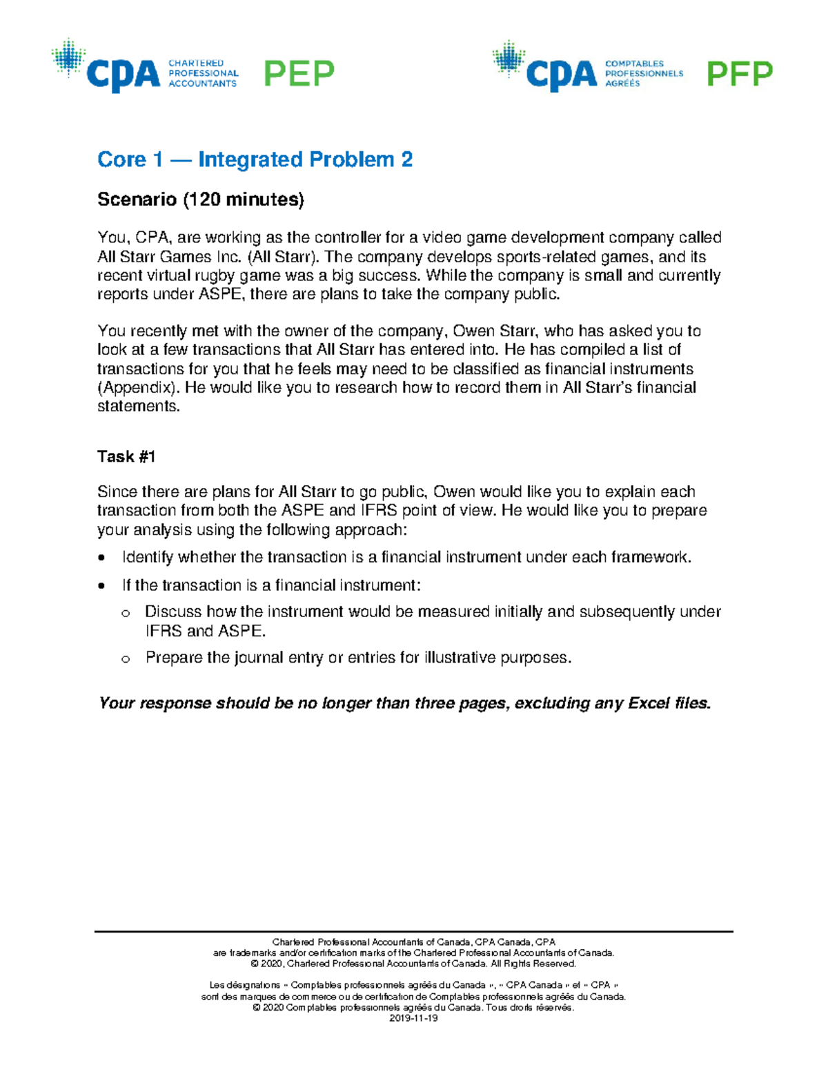 IP2 - Practice cases for CPA BC CORE 1 2022. - Chartered Professional ...