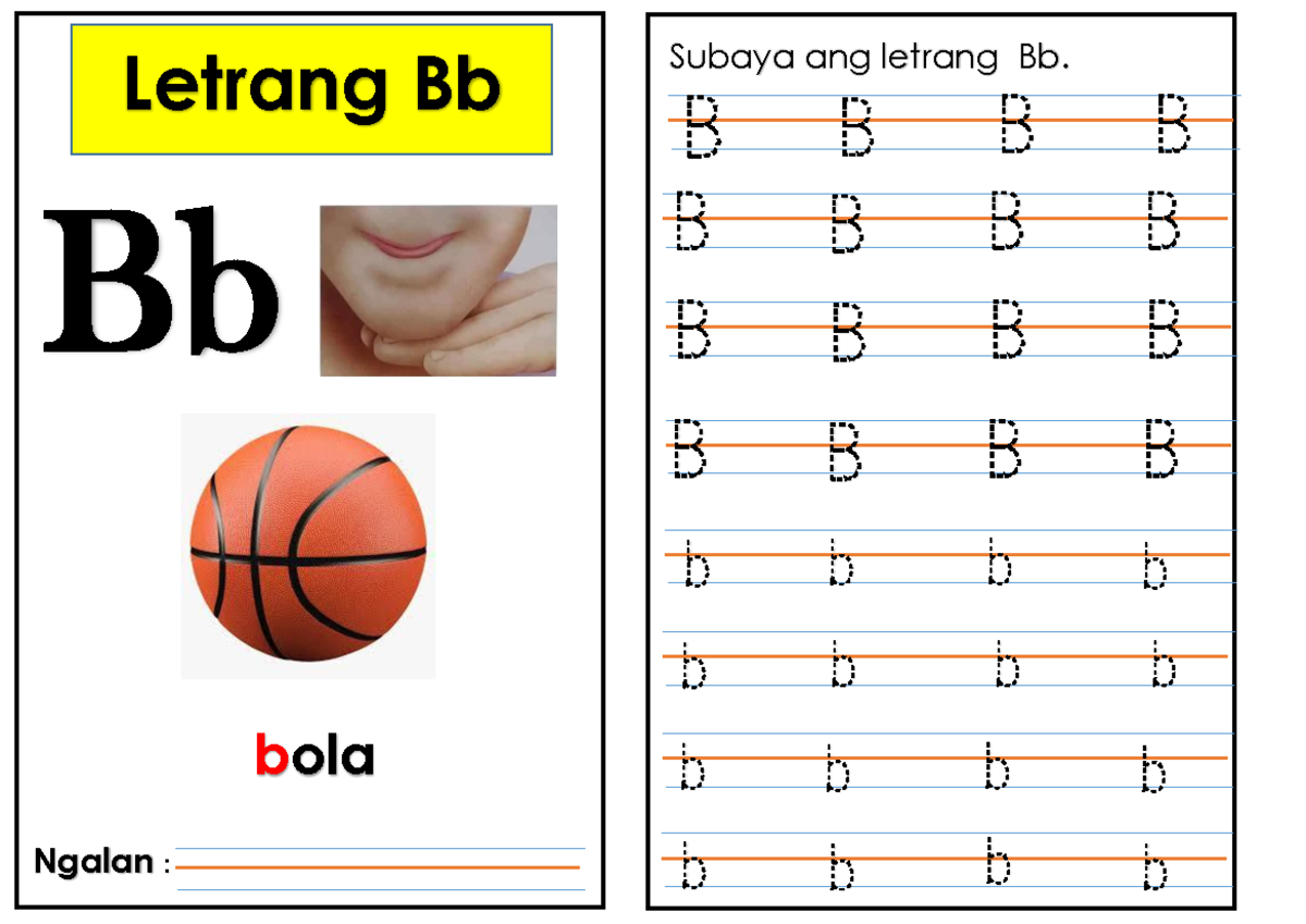 Letrang Bb - Learning the letter name and sound Bb - Letrang Bb Bb bola Ngalan : Subaya ang ...