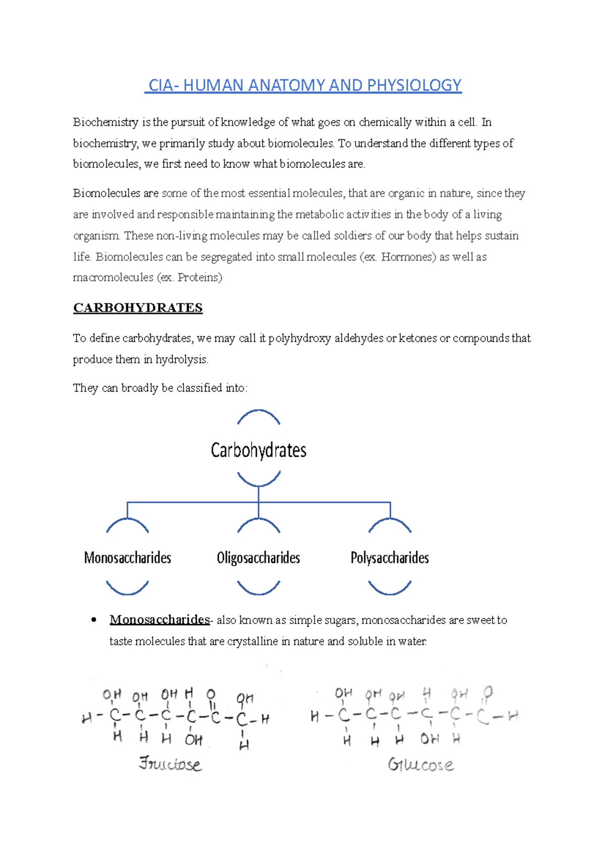 CIA-1 - FHAP- hormone - CIA- HUMAN ANATOMY AND PHYSIOLOGY Biochemistry ...