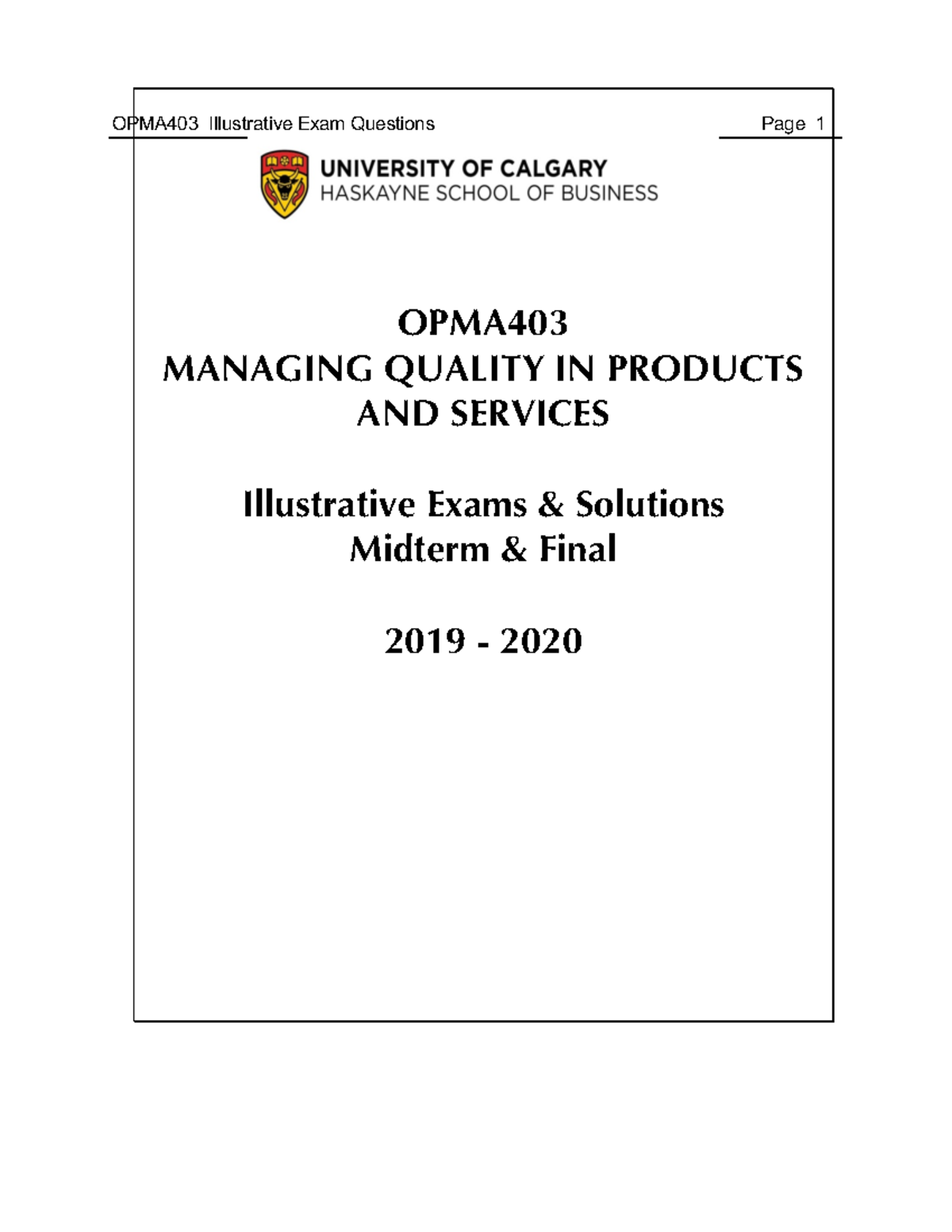 Sample/practice exam 2019, questions and answers - OPMA MANAGING ...
