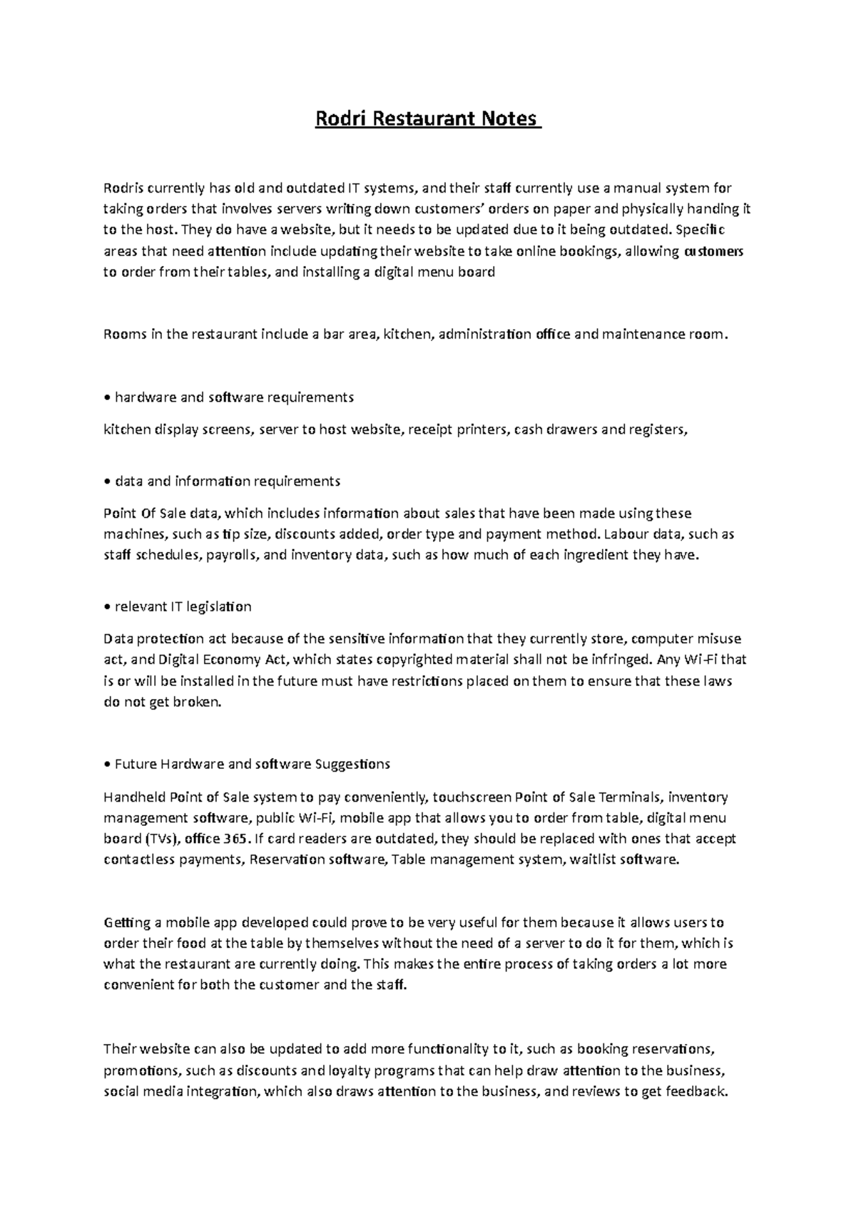 Rodri Restaurant Notes - Rodri Restaurant Notes Rodris currently has ...