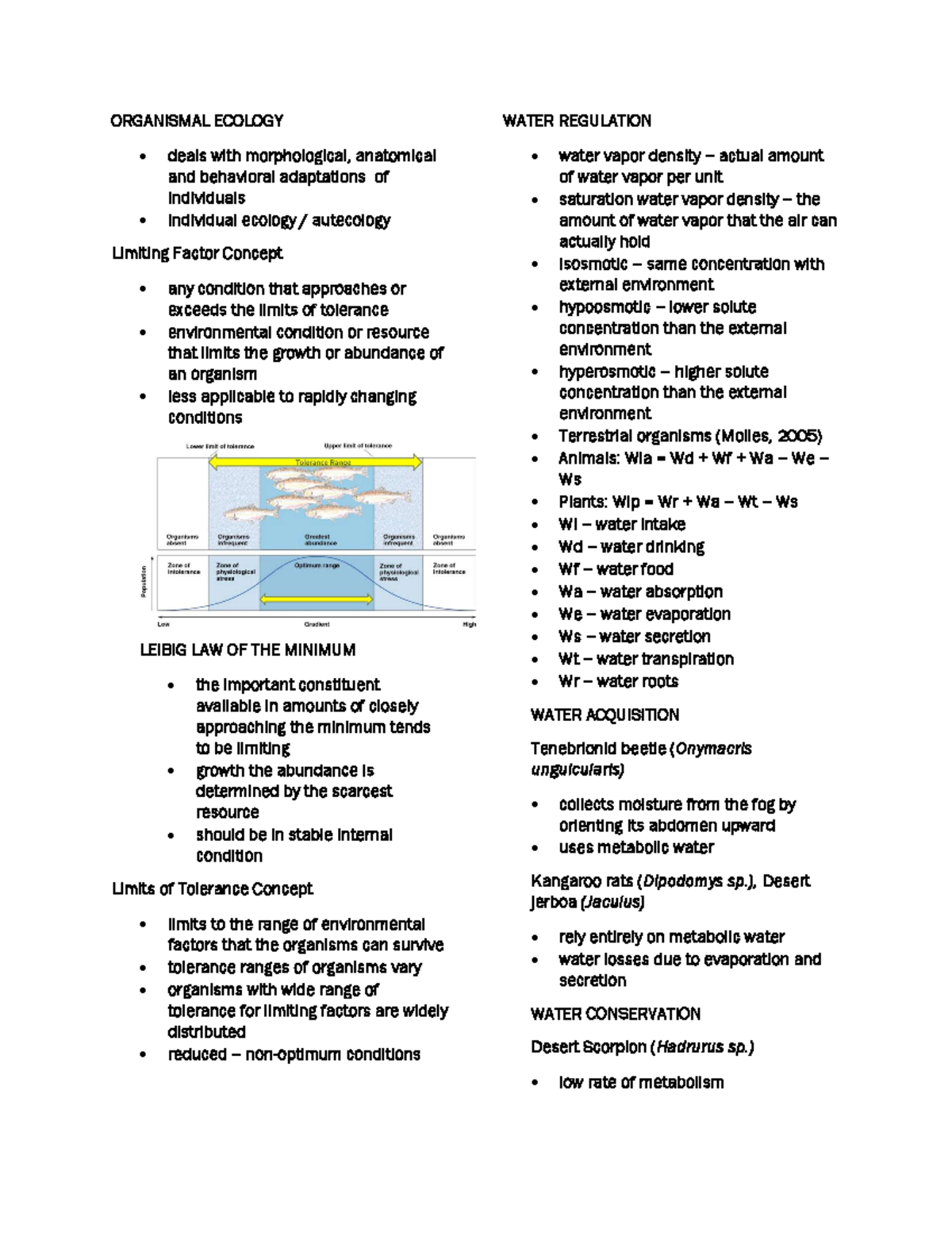 Autecology - ORGANISMAL ECOLOGY deals with morphological, anatomical ...