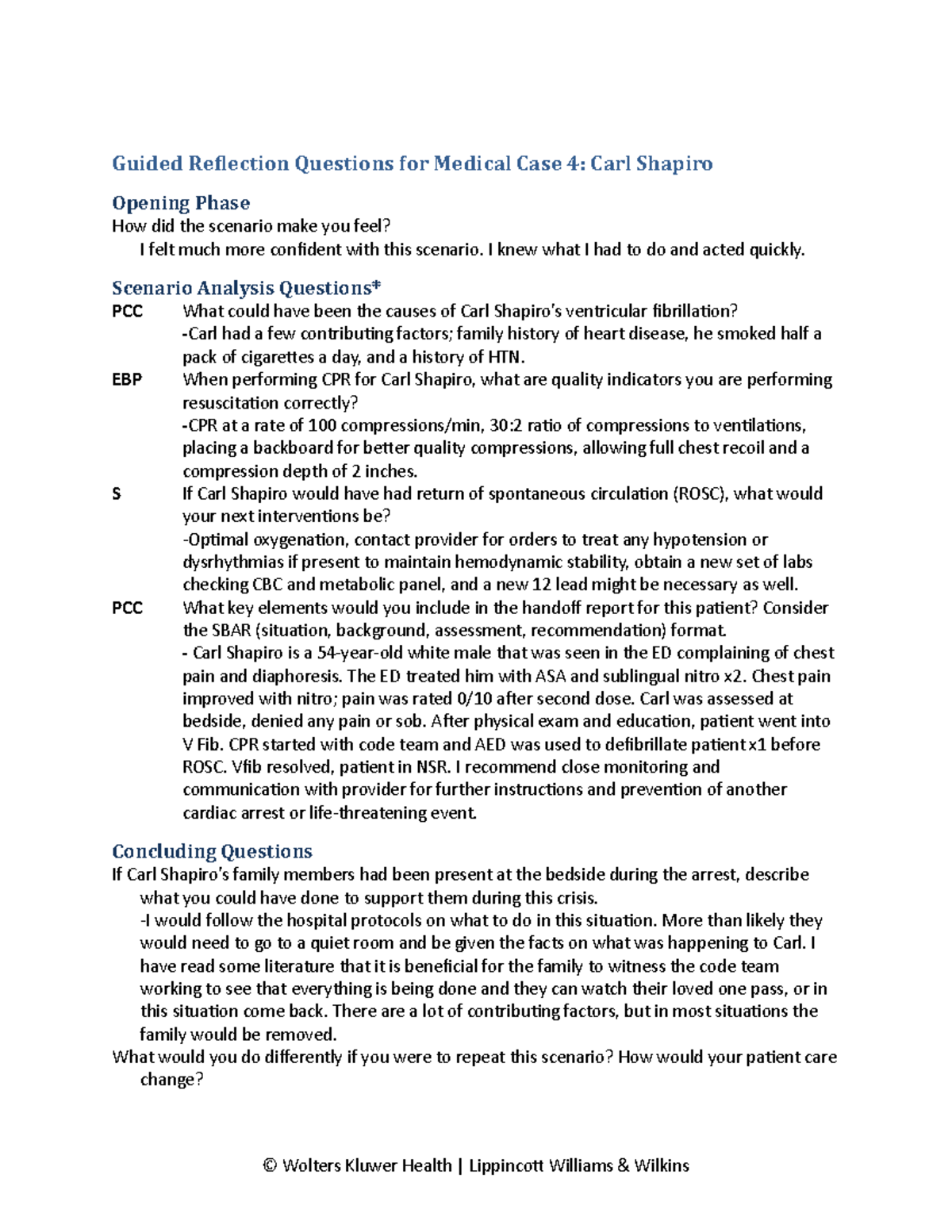 Cardiac guided reflection and canvas questions - Guided Reflection ...