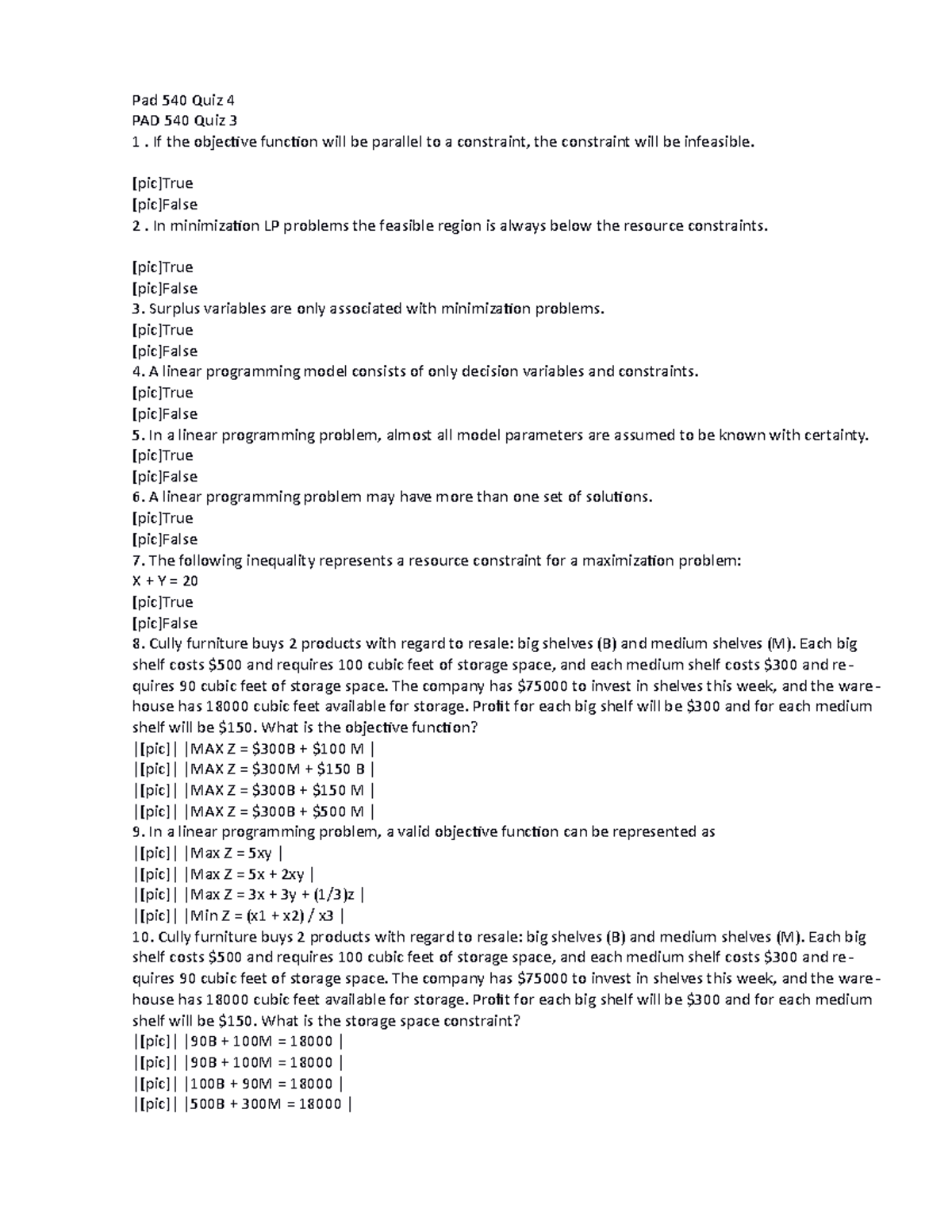 Mat 540 Quiz 4 - Ashford - Pad 540 Quiz 4 PAD 540 Quiz 3 If the ...