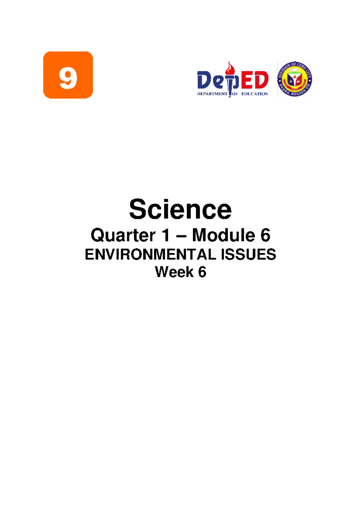 M6 Q1 SCI - Science - Quarter 1 - Science Quarter 1 – Module 6 ...