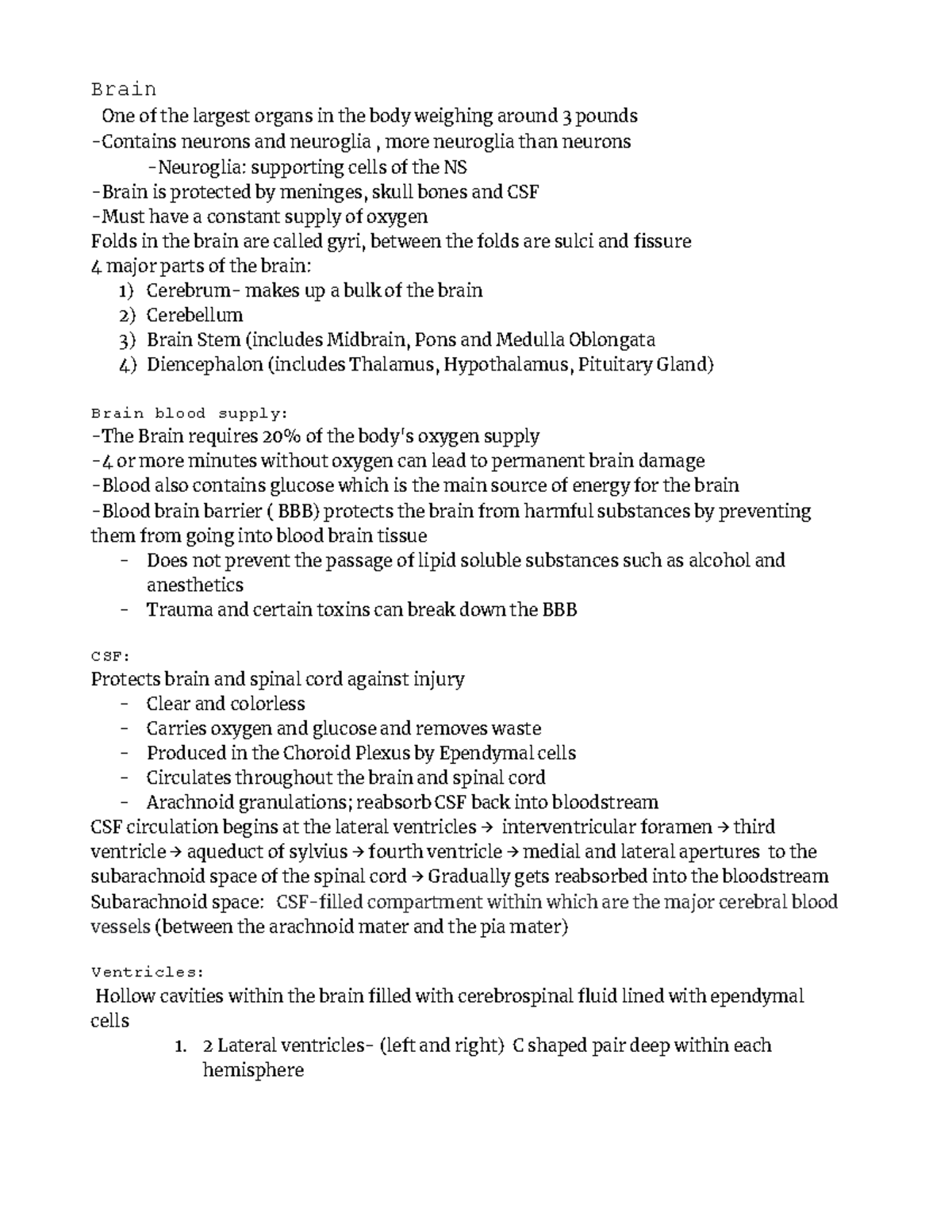 Brain - 2 Lateral ventricles- (left and right) C shaped pair deep ...