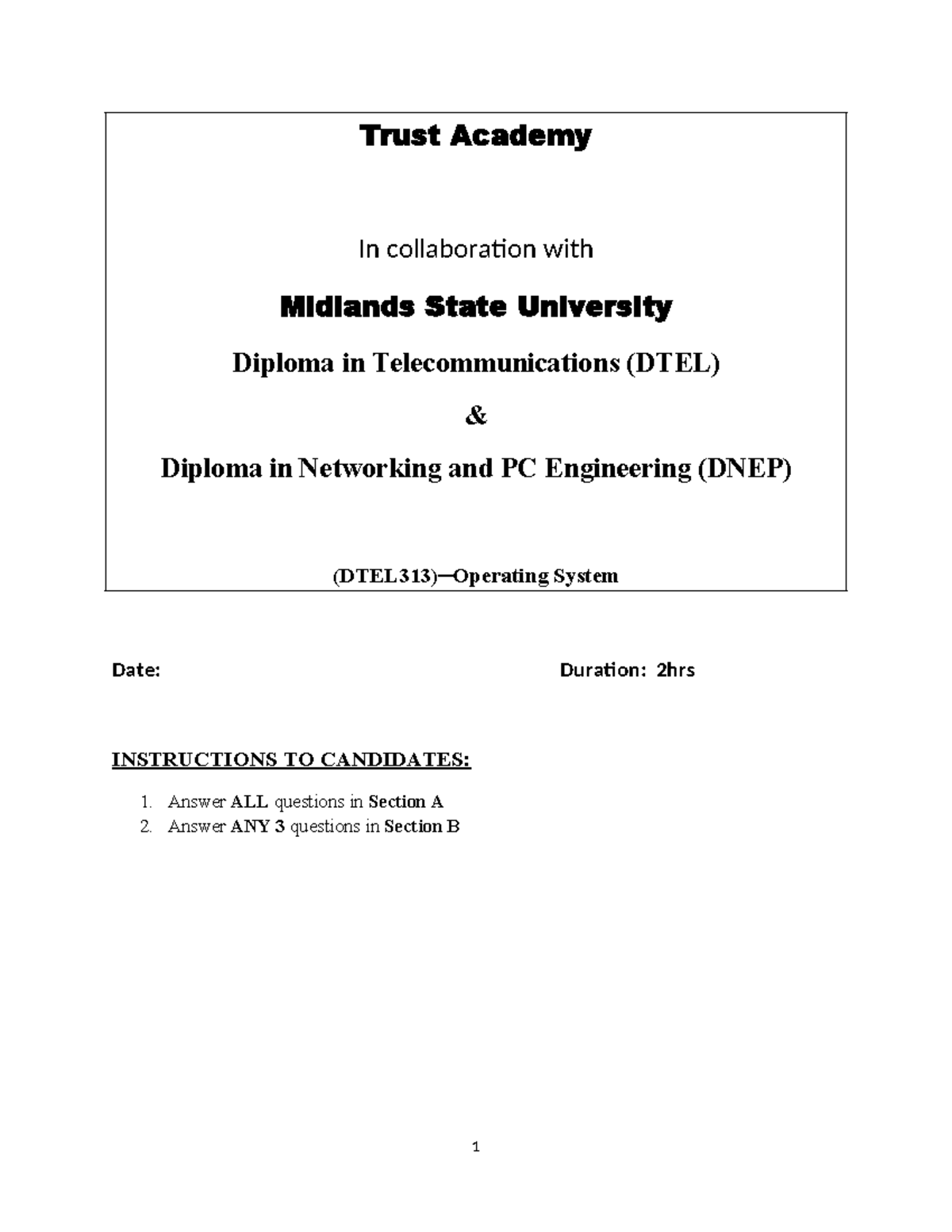 Operating system papers marking scheme - Trust Academy In collaboration ...