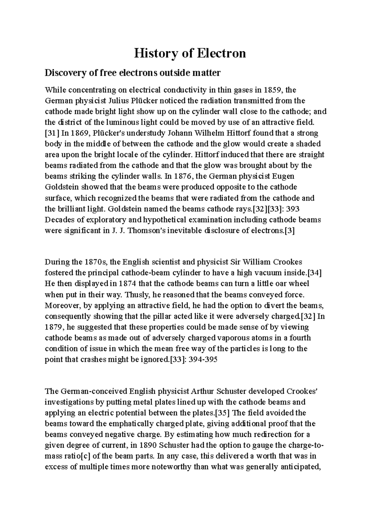 History of Electron - Shafina - History of Electron Discovery of free ...