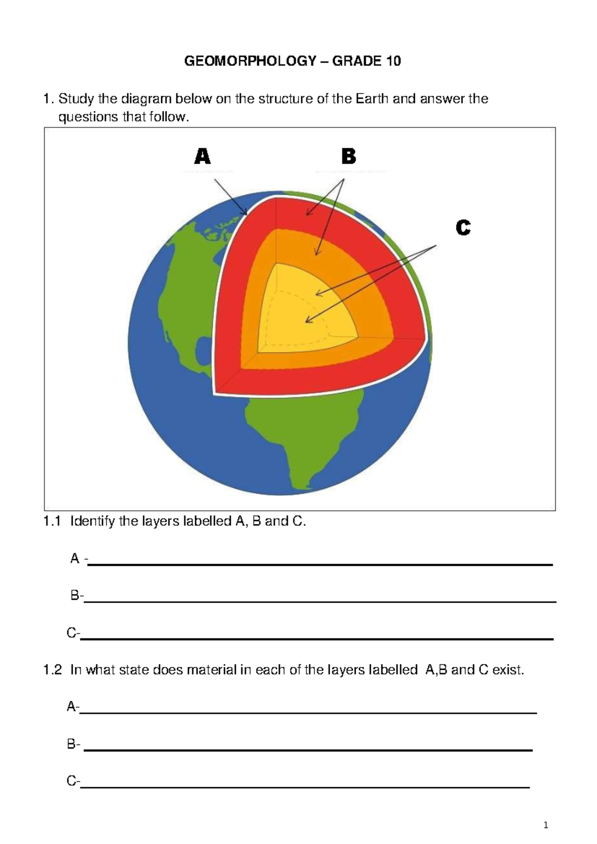 Grade 10 Notes ON Geomorphology - Geography - GEOMORPHOLOGY – GRADE 10 ...