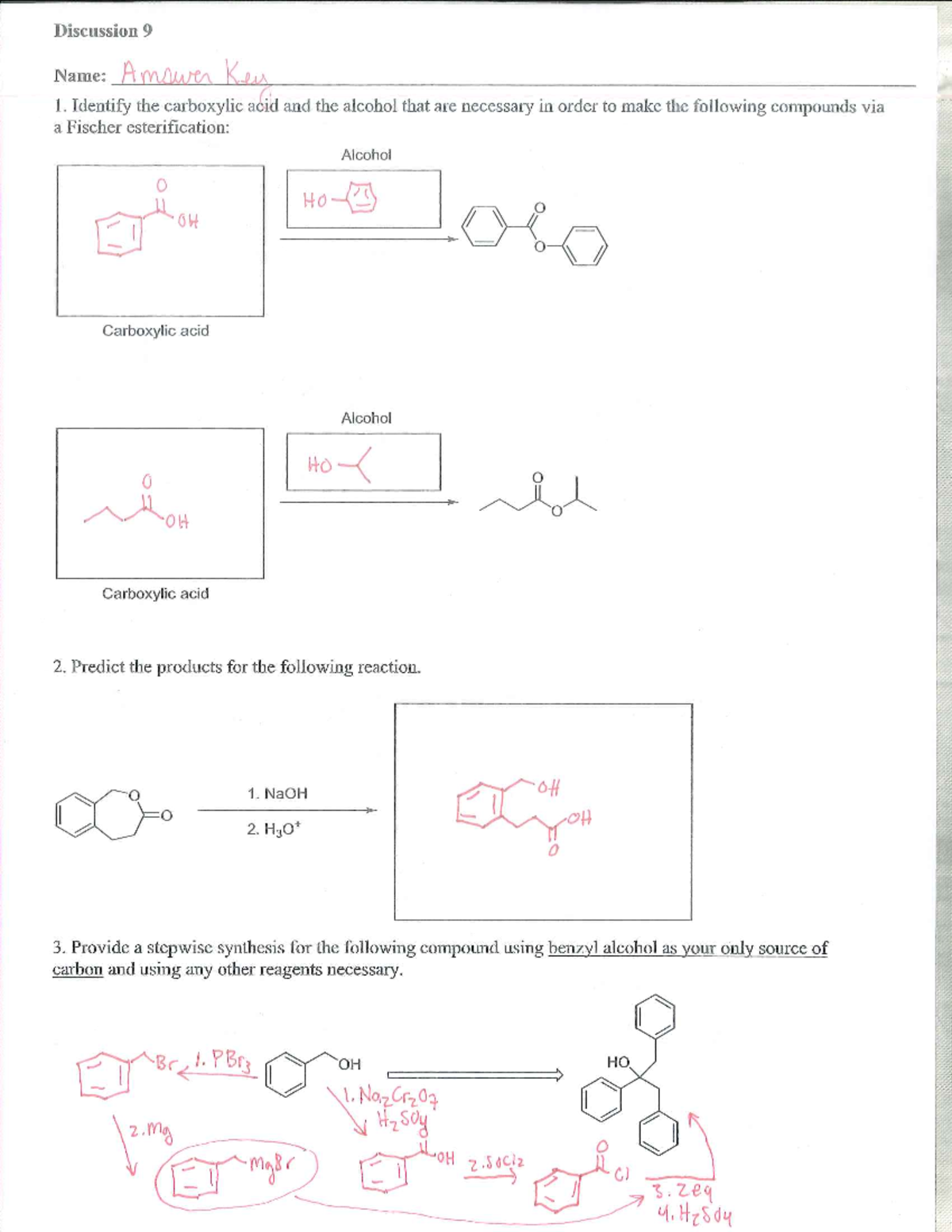 Discussion 9-Answer Key - CHEM224 - Studocu