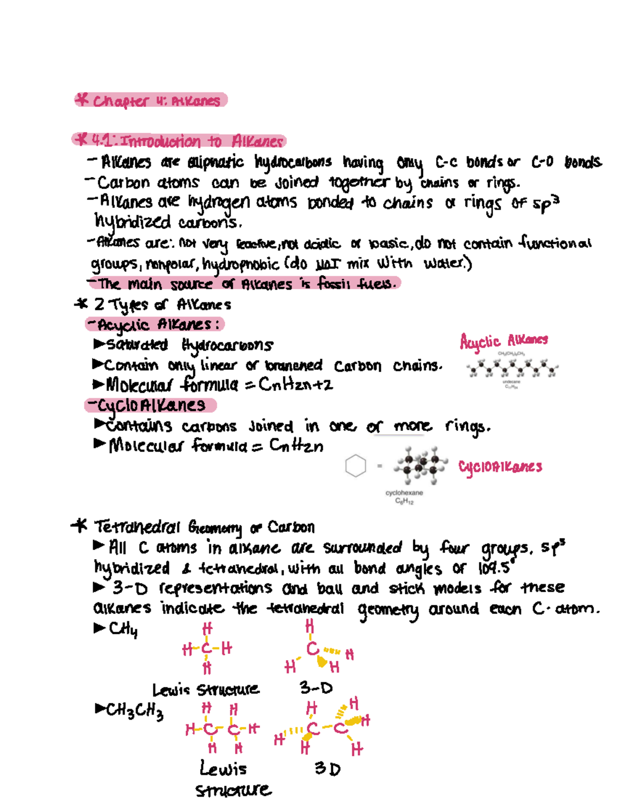Ch. 4 Ochem Notes - Introduction to Alkanes - chapter 4 Alkanes 4 ...