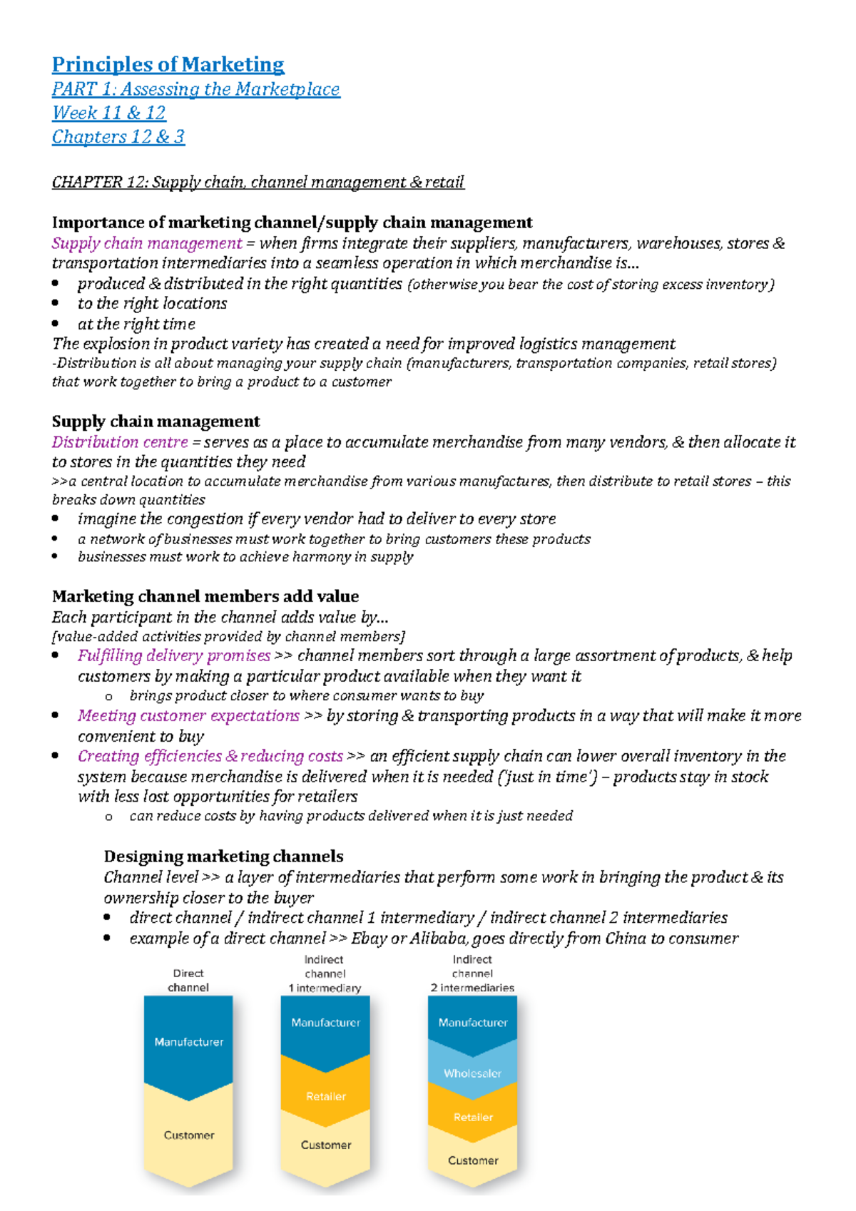 Principles of Mkting Notes PART 6 - Principles of Marketing PART 1 ...