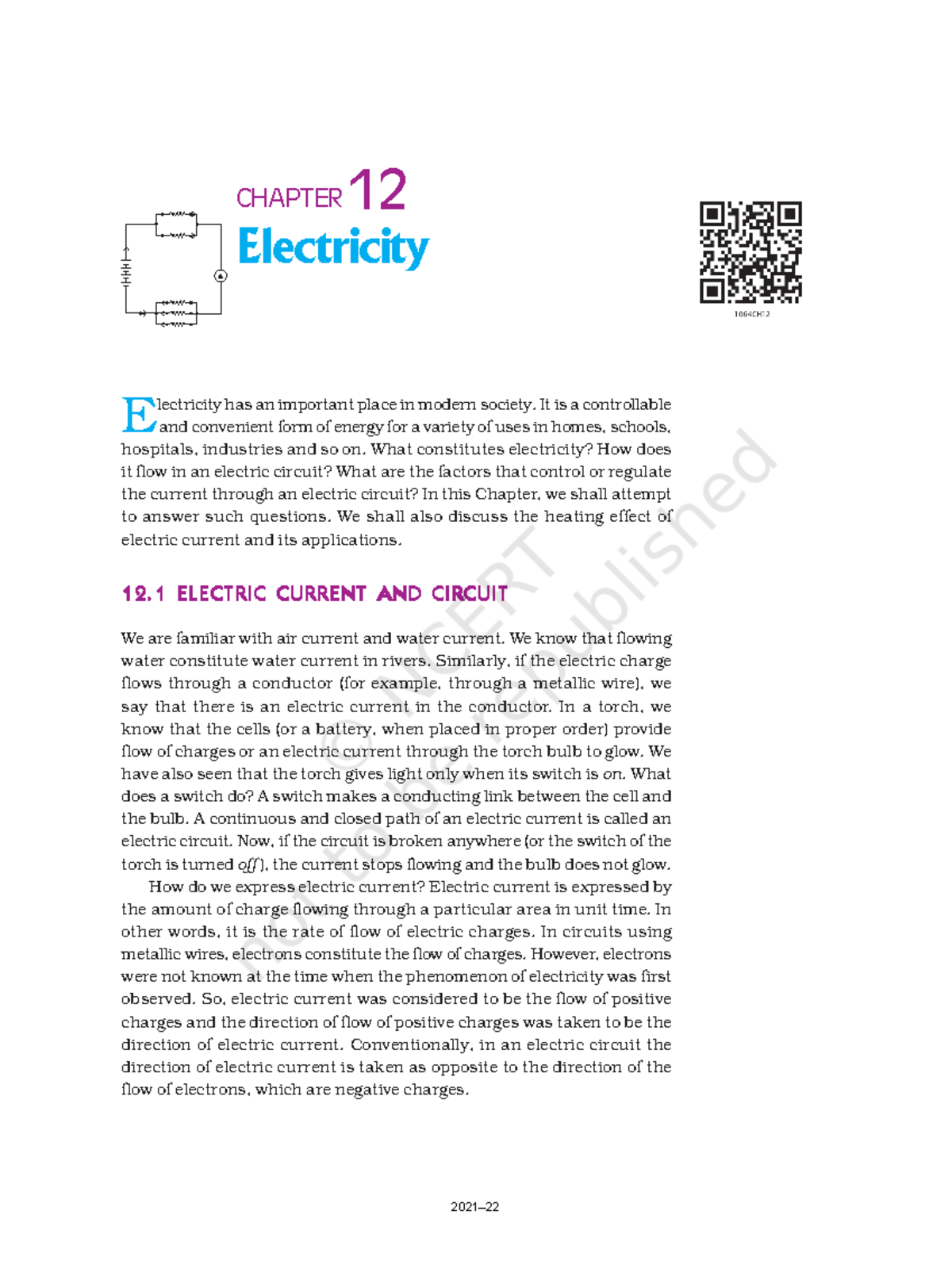 Electricity - Electricity CHAPTER 12 E lectricity has an important place in modern society. It ...