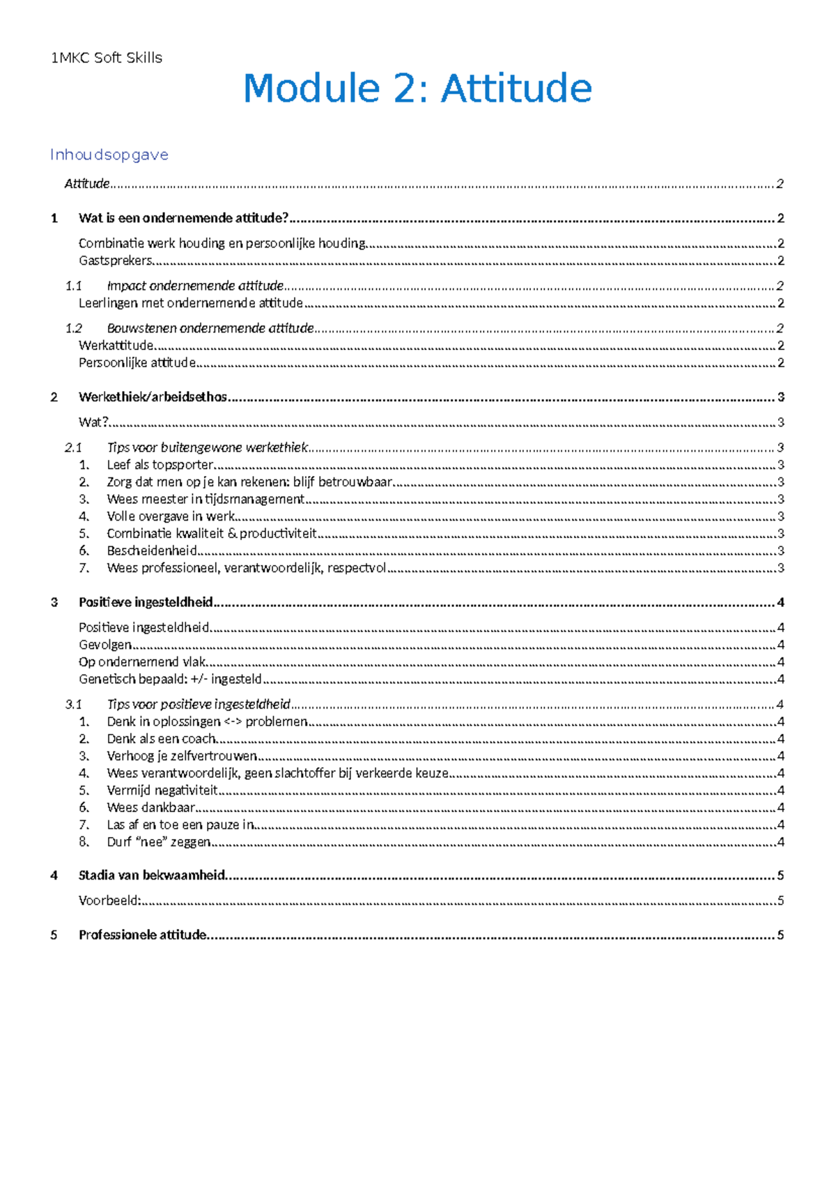 Soft Skills module 2 - Module 2: Attitude - Studocu