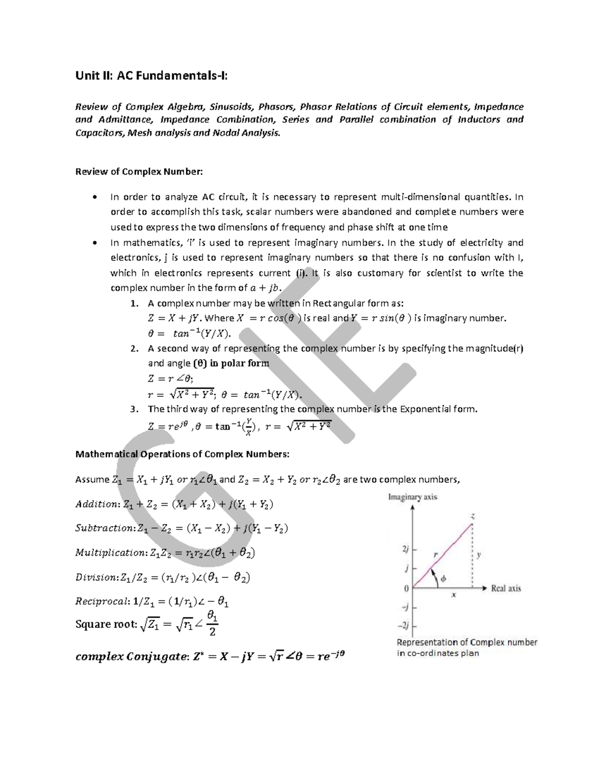 Unit 2 AC fundamental - Ac fundemental - Unit II: AC Fundamentals-I ...