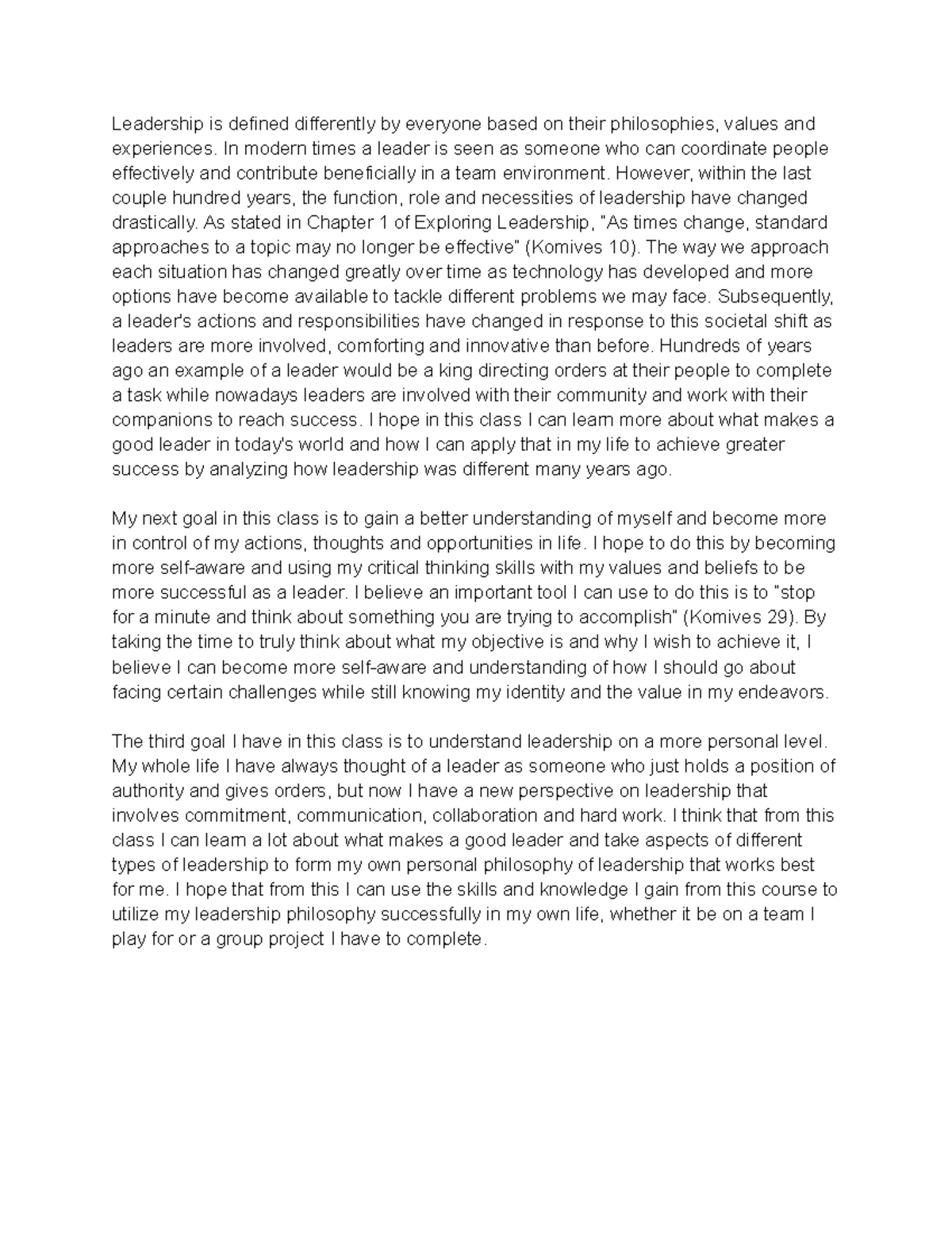 Leadership Week 3 - week 3 homework assignment - Leadership is defined ...