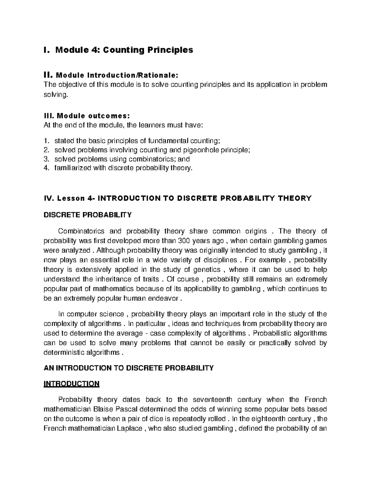 Math 122 Module-4-Counting-Principles-Leeson-4 - I. Module 4: Counting Principles II. Module ...