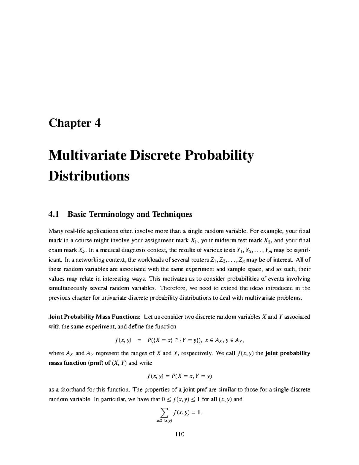 Chapter 4 - Multivariate Discrete Probability Distributions (Part 1) - Chapter 4 Multivariate ...