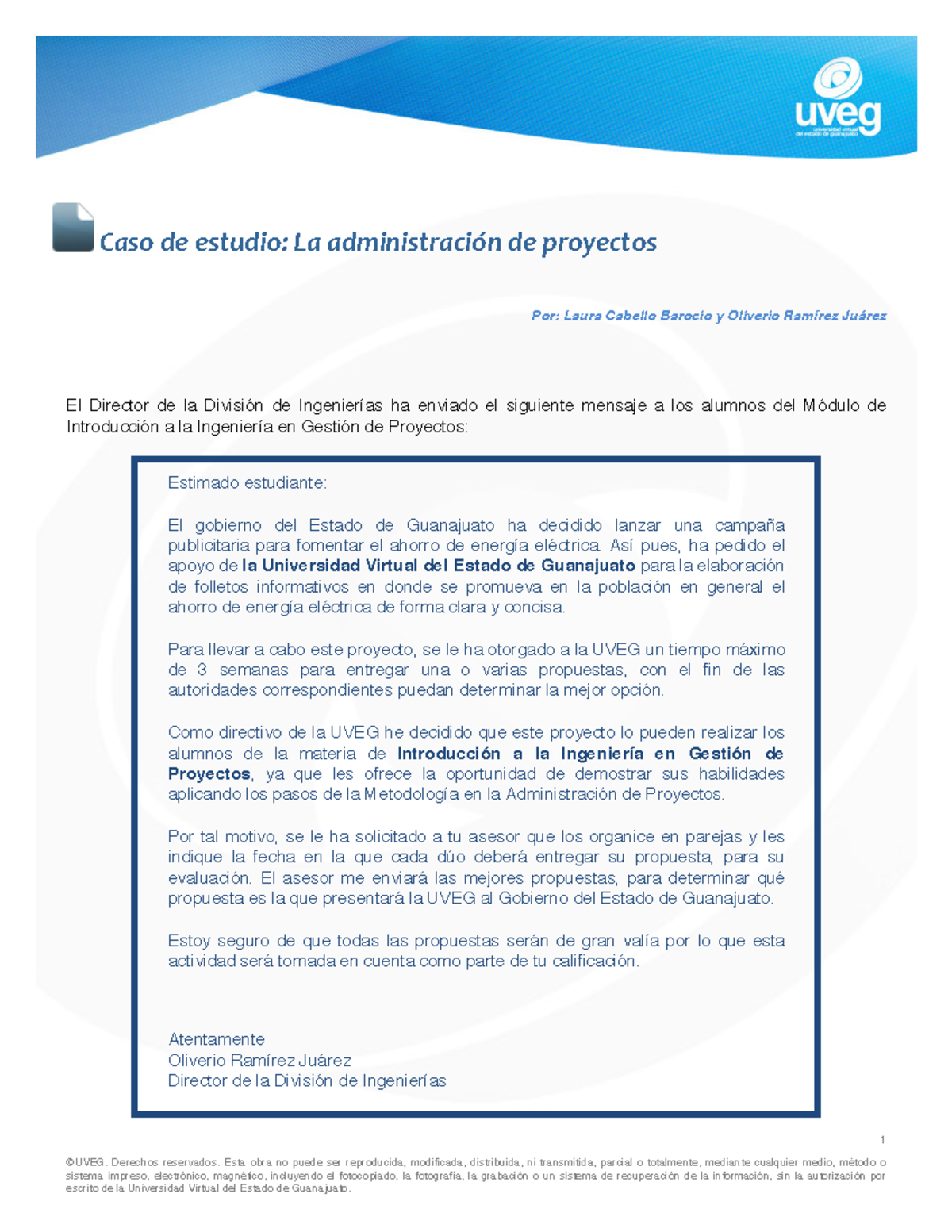 IGP Caso proyectos - sdfasf - 1 ©UVEG. Derechos reservados. Esta obra ...