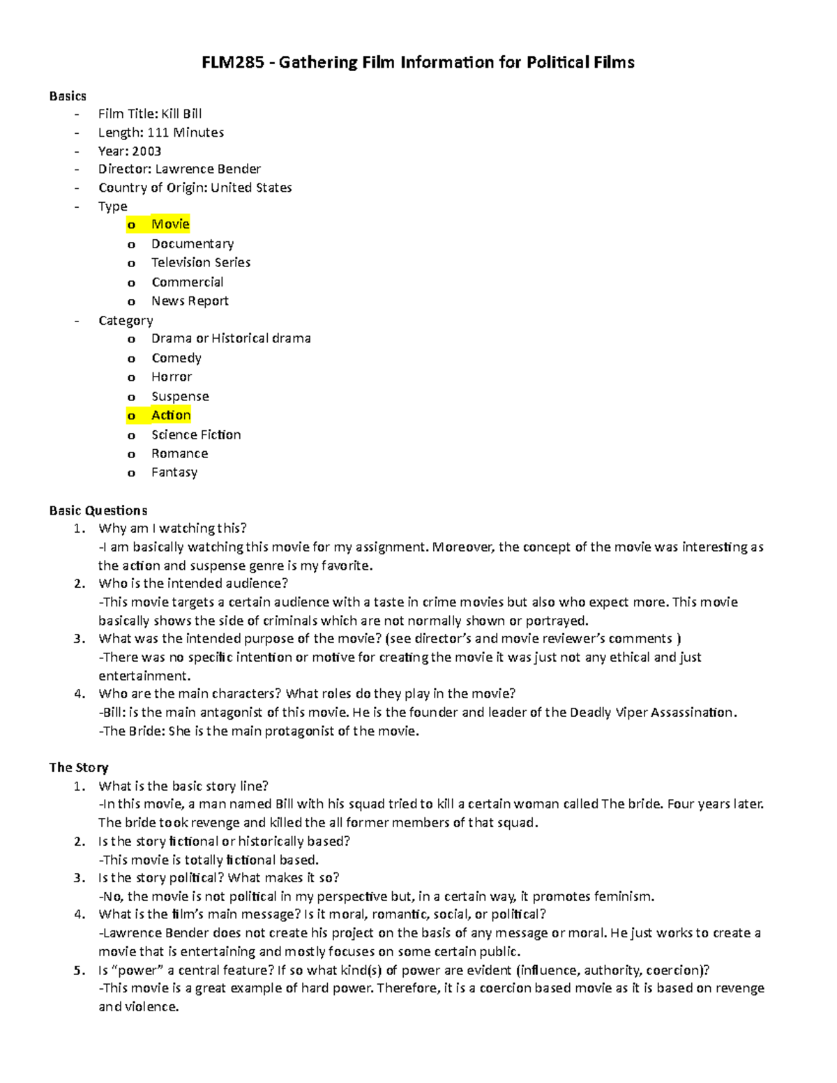 FLM285 - Handout - Basic Information Gathering and Film Analysis ...