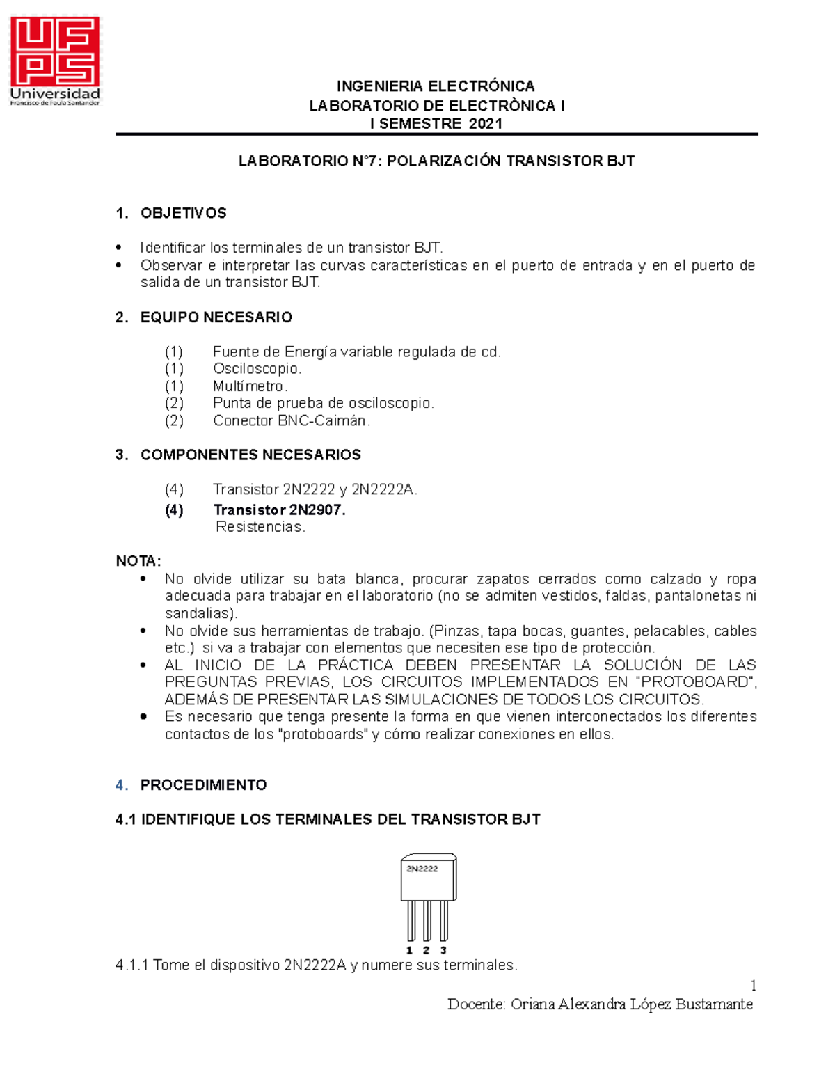 Laboratorio Siete de Electrònica Uno - INGENIERIA ELECTRÓNICA ...