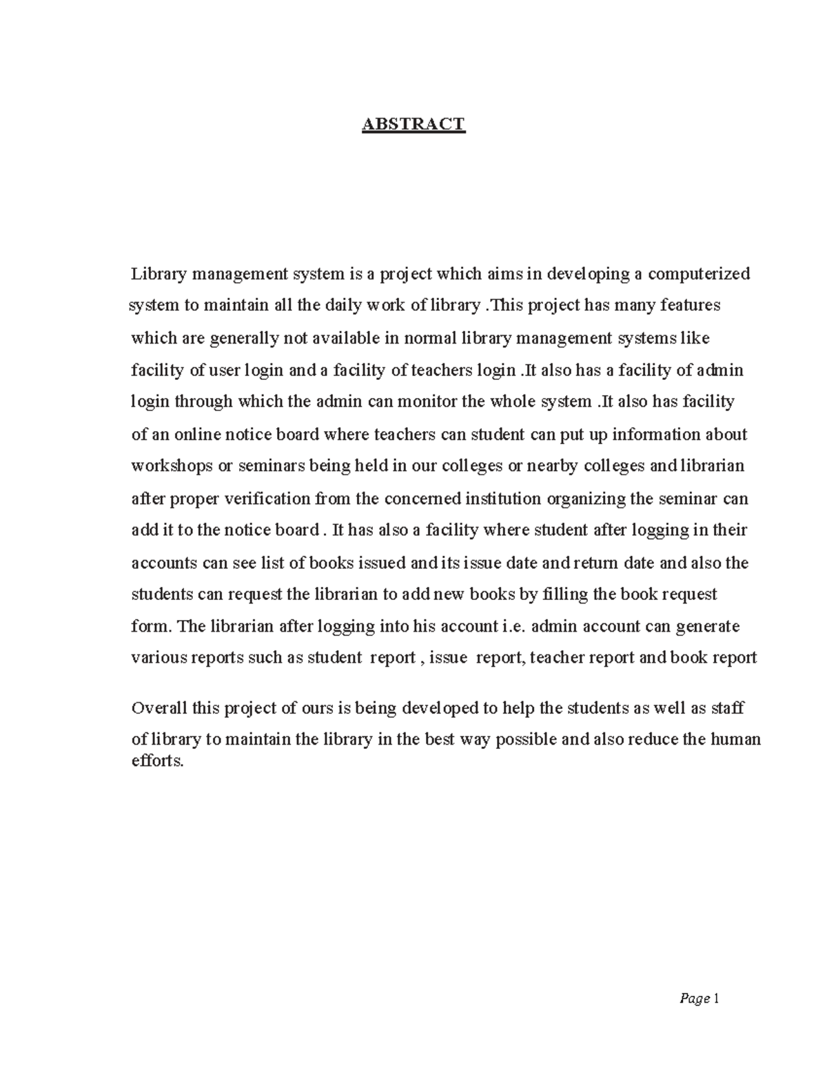 Library management system - ABSTRACT Library management system is a ...