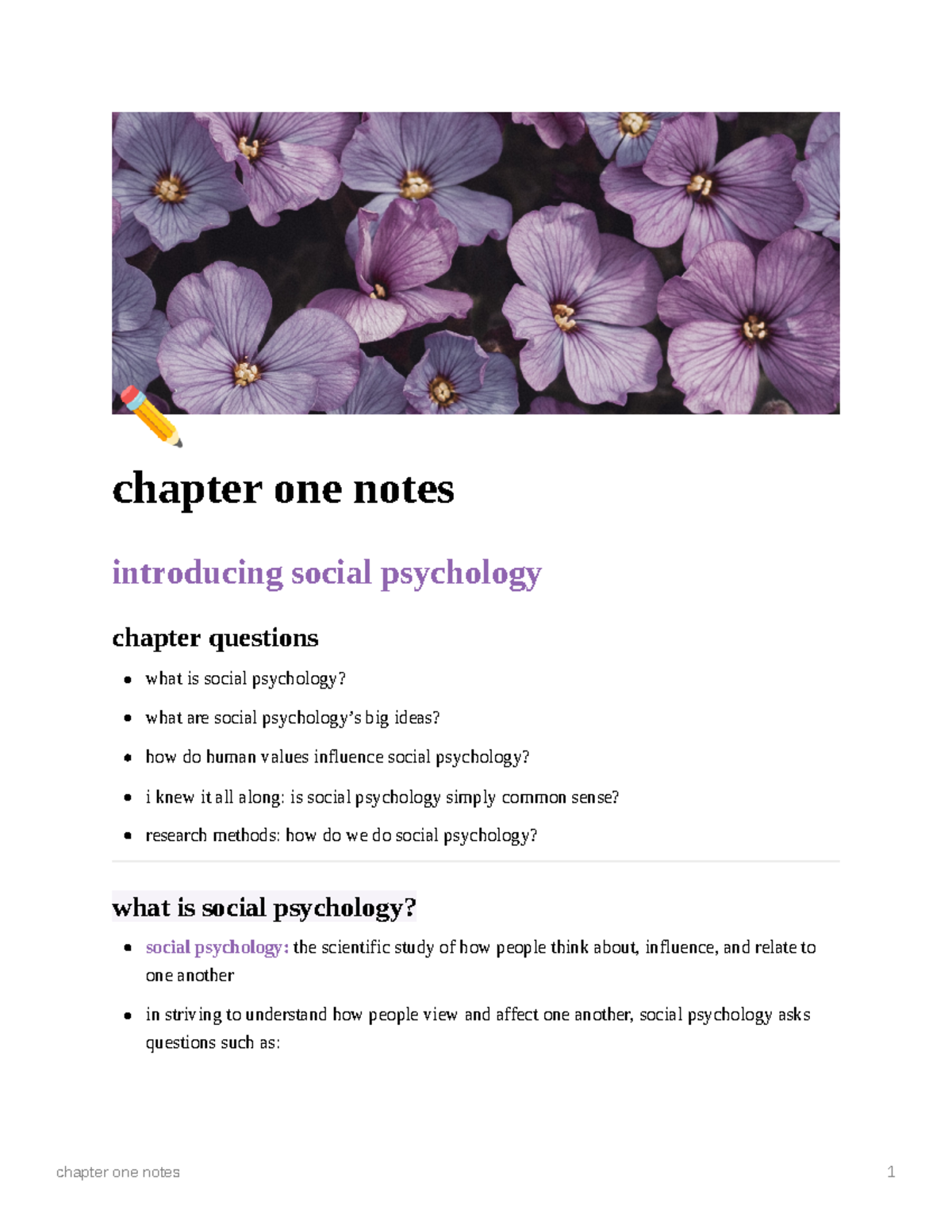 Ch 1 - Introducing Social Psychology - chapter one notes introducing ...